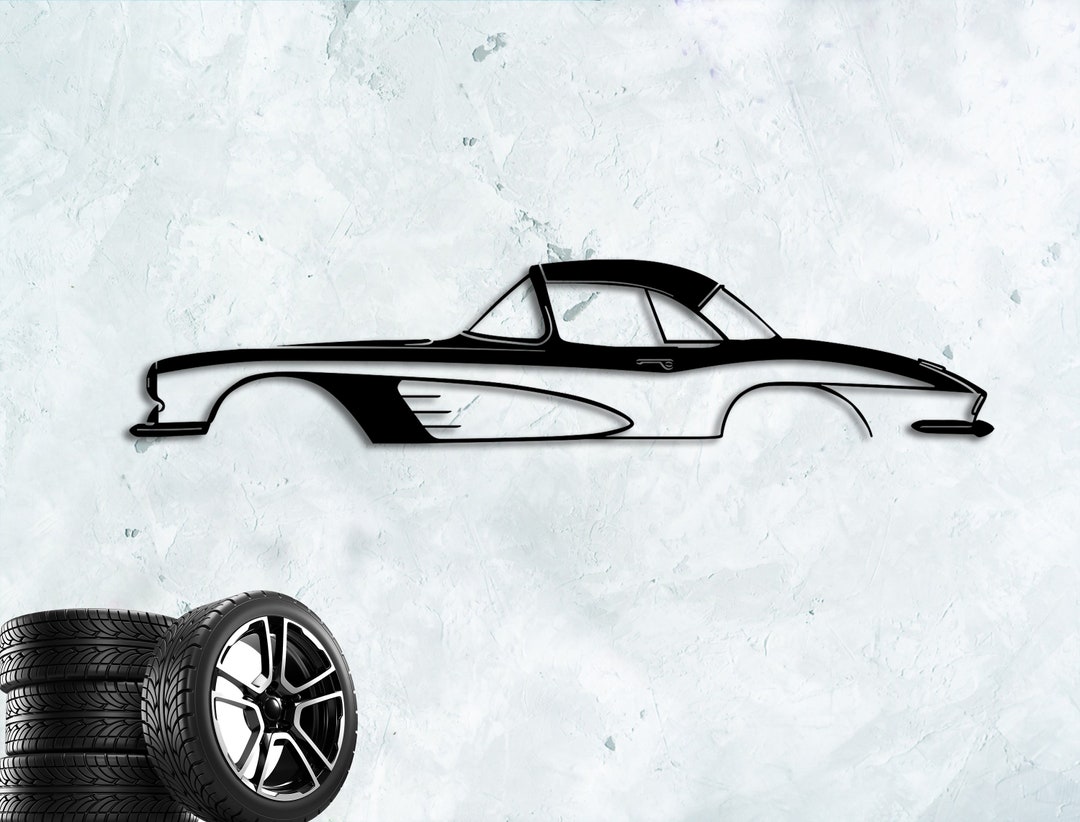 1961 Model C1 Car Metal Wall Decor , Cars Model C1 Hardtop Silhouette ...