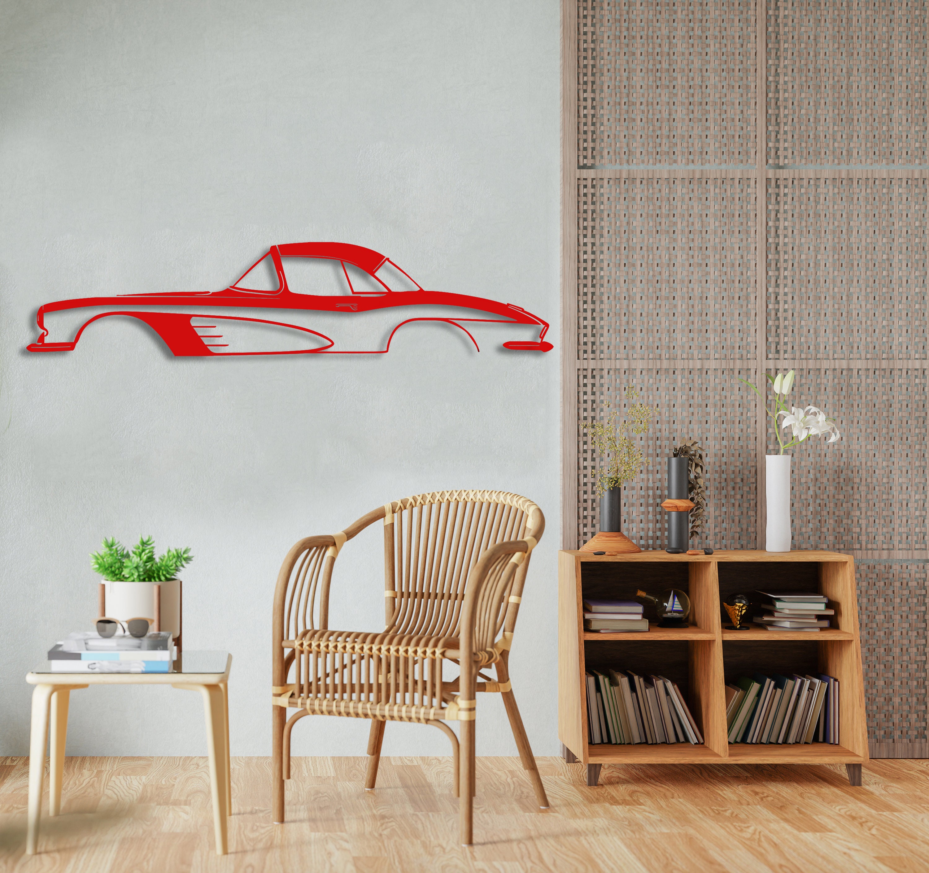 1961 Model C1 Car Metal Wall Decor , Cars Model C1 Hardtop Silhouette ...