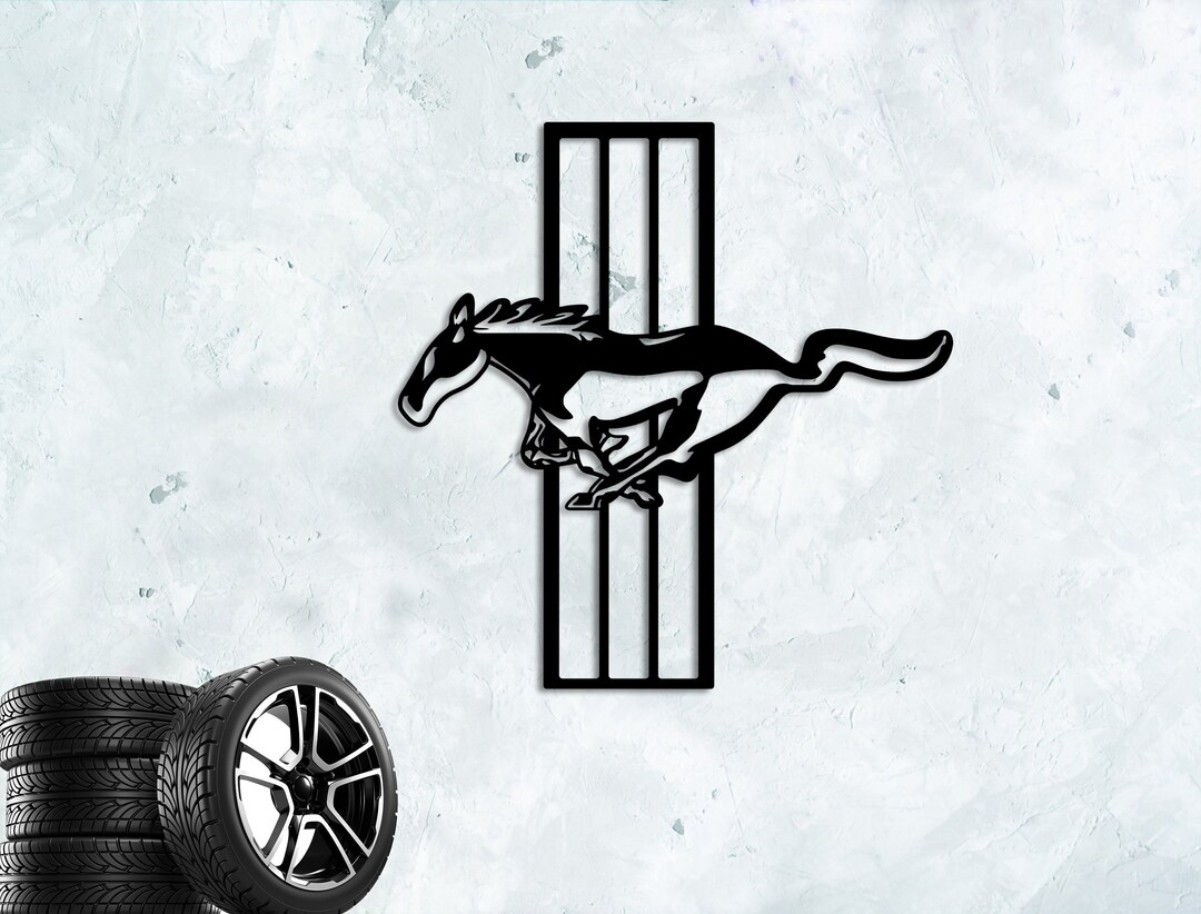 Cars Metal Logo Wall Art, Mustang Logo Metal Wall Hangings, Cars Lovers ...