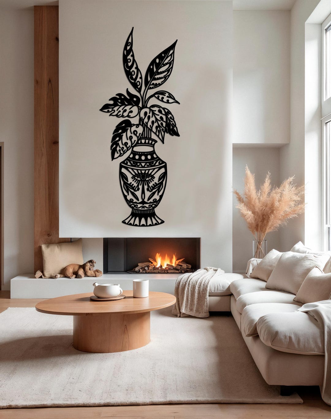 Botanical Metal Vase Wall Art: Nature-inspired Home Decor - Etsy