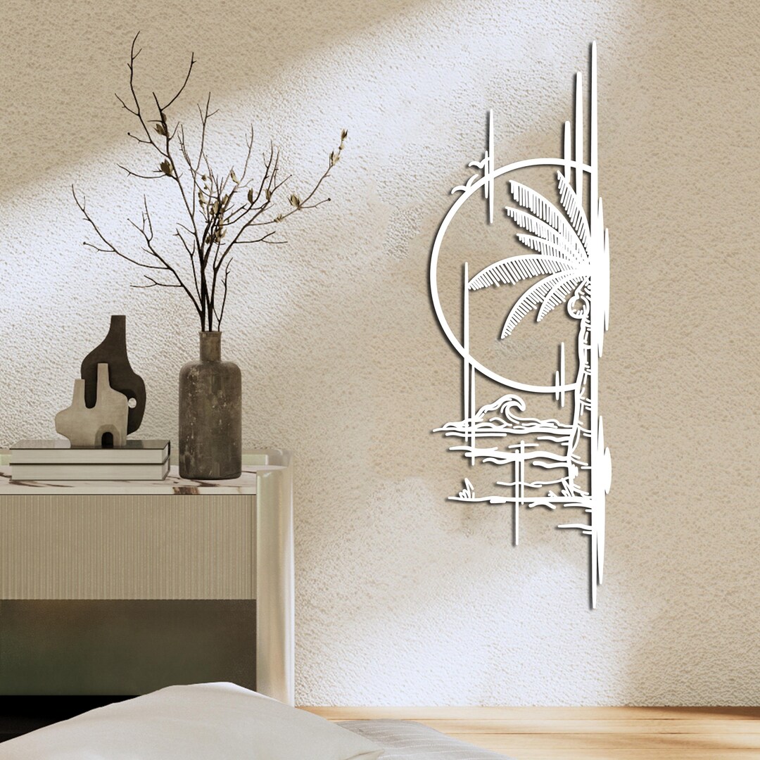 Sunshine Modern Best Gift / Big Wave Wall Gift / Palm View Wall Decor ...