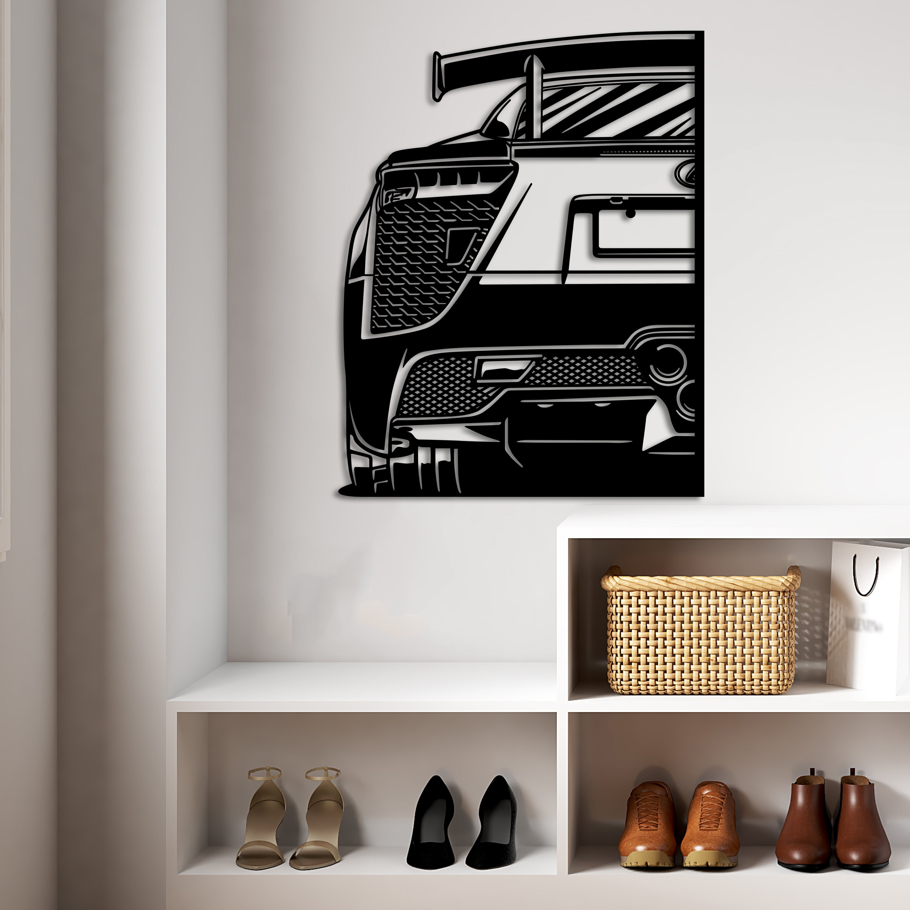 Car Silhouette Metal Wall Decor , Cars Model Metal Wall Art , Japon Car ...