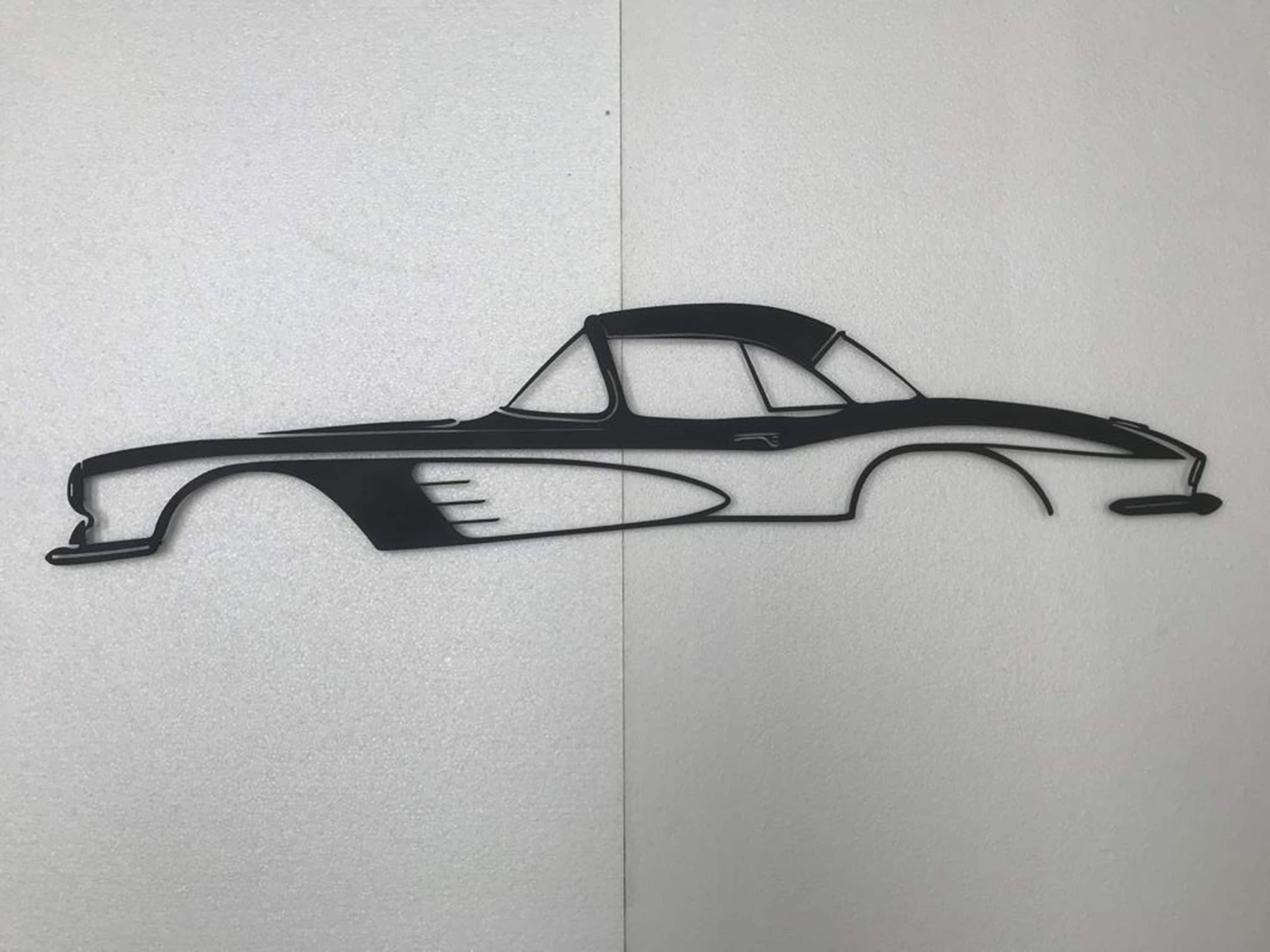 1961 Model C1 Car Metal Wall Decor , Cars Model C1 Hardtop Silhouette ...