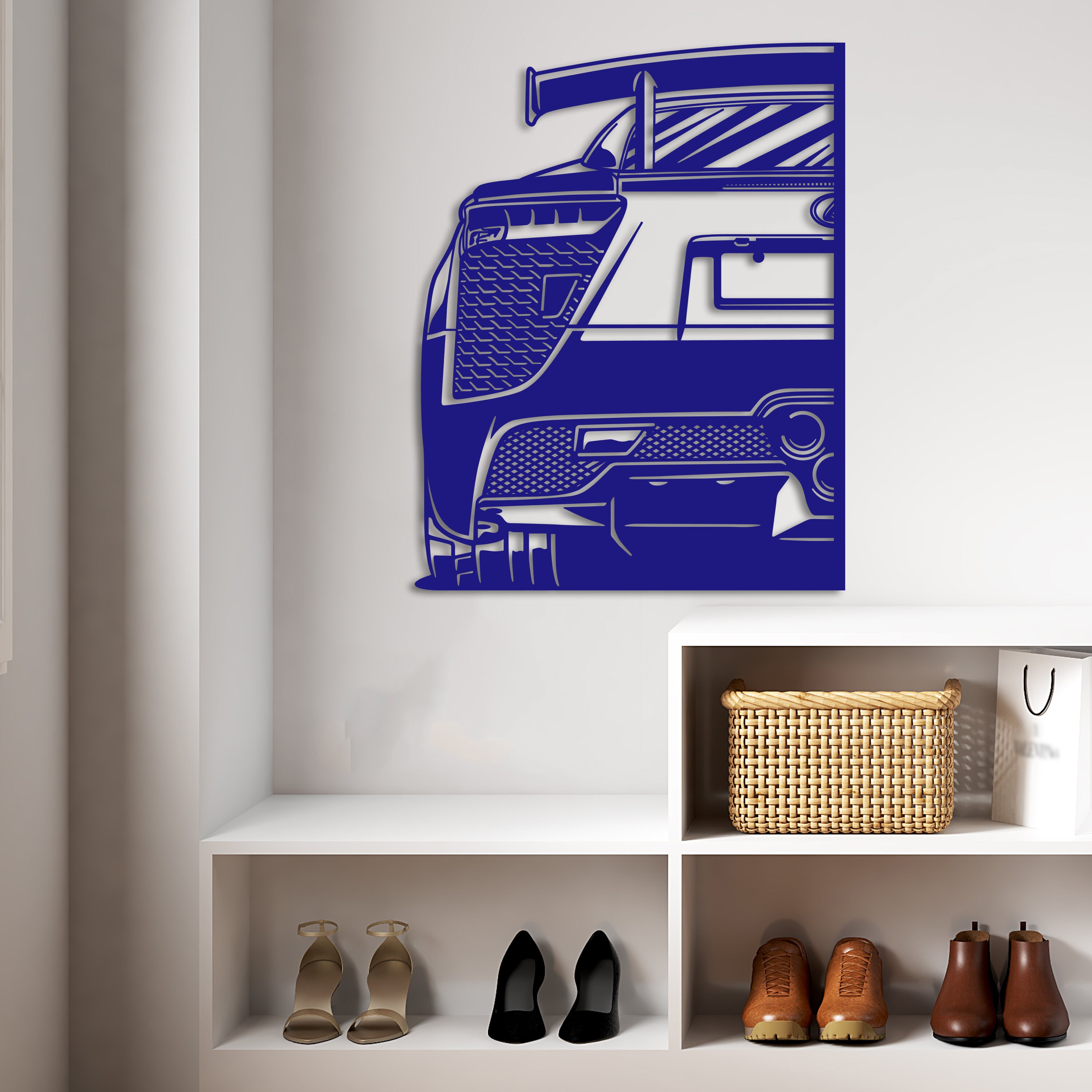 Car Silhouette Metal Wall Decor , Cars Model Metal Wall Art , Japon Car ...