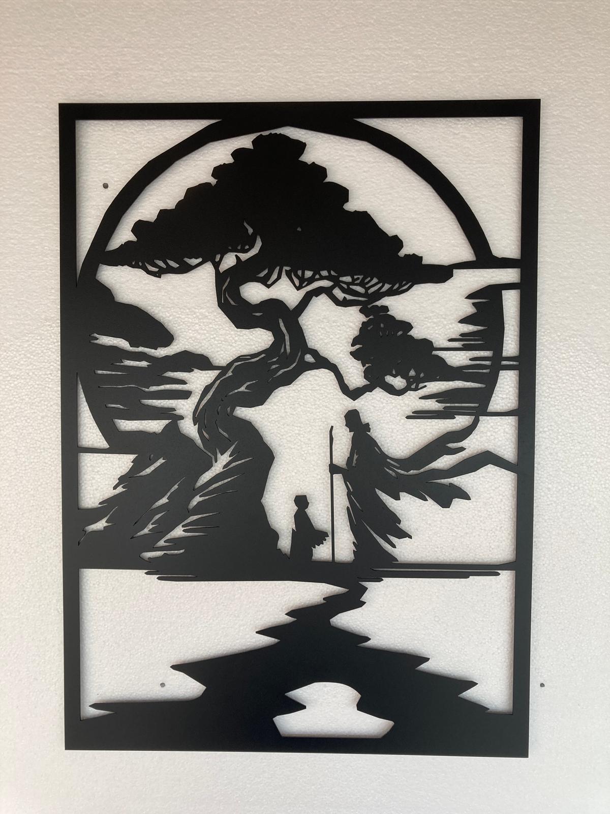 Samurai & Bonsai Tree Metal Wall Art / Japanese Zen Decor - Etsy