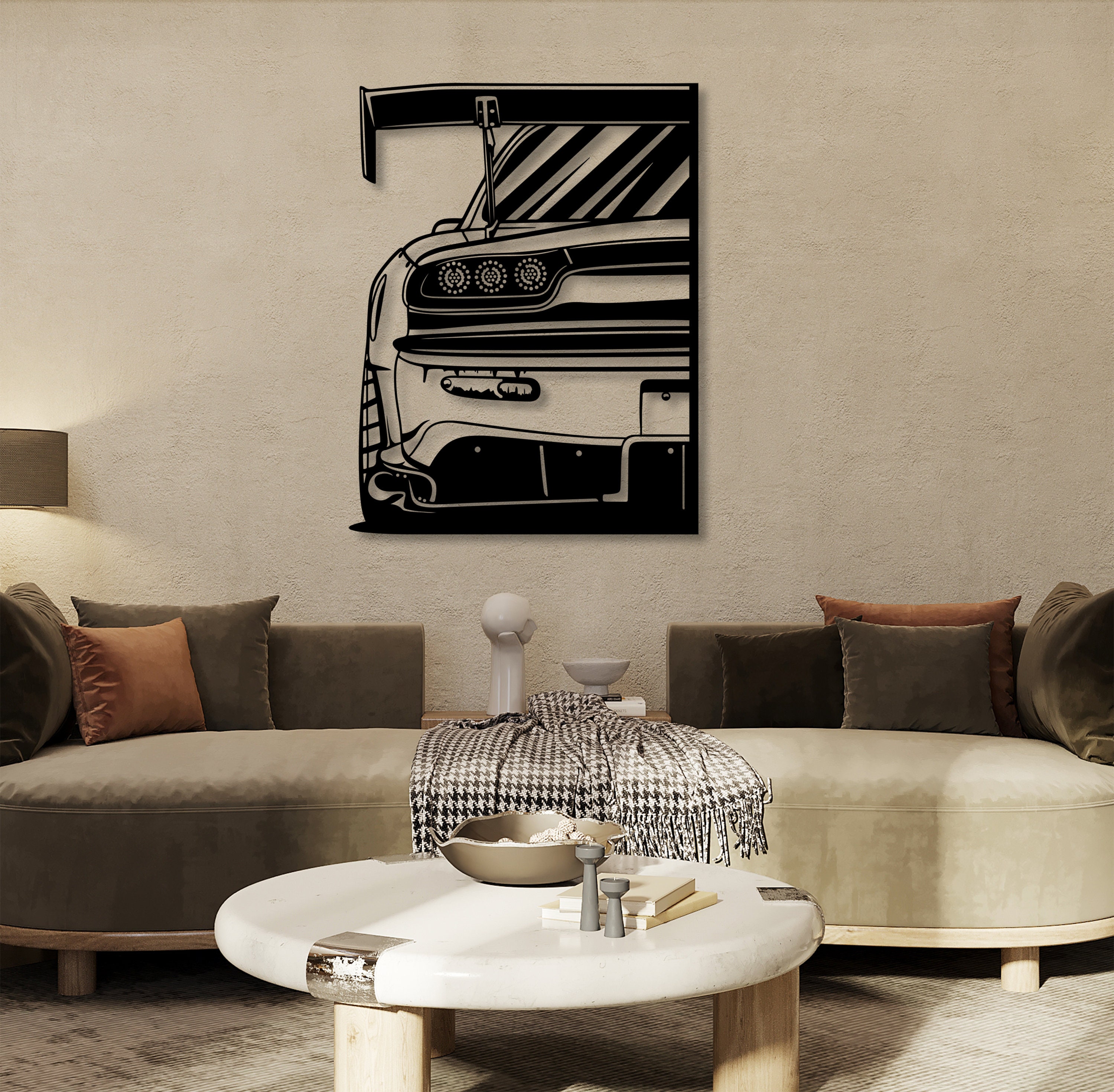 RX7 FD3 Cars Model Metal Wall Art , Car Model Silhouette Wall Decor ...