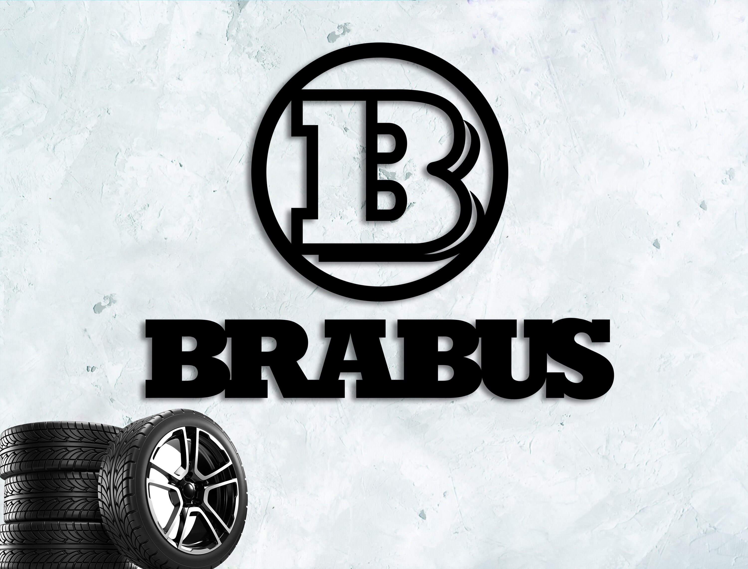 Brabus Metal Logo Wall Art, Cars Logo Metal Wall Hangings, Black Metal ...