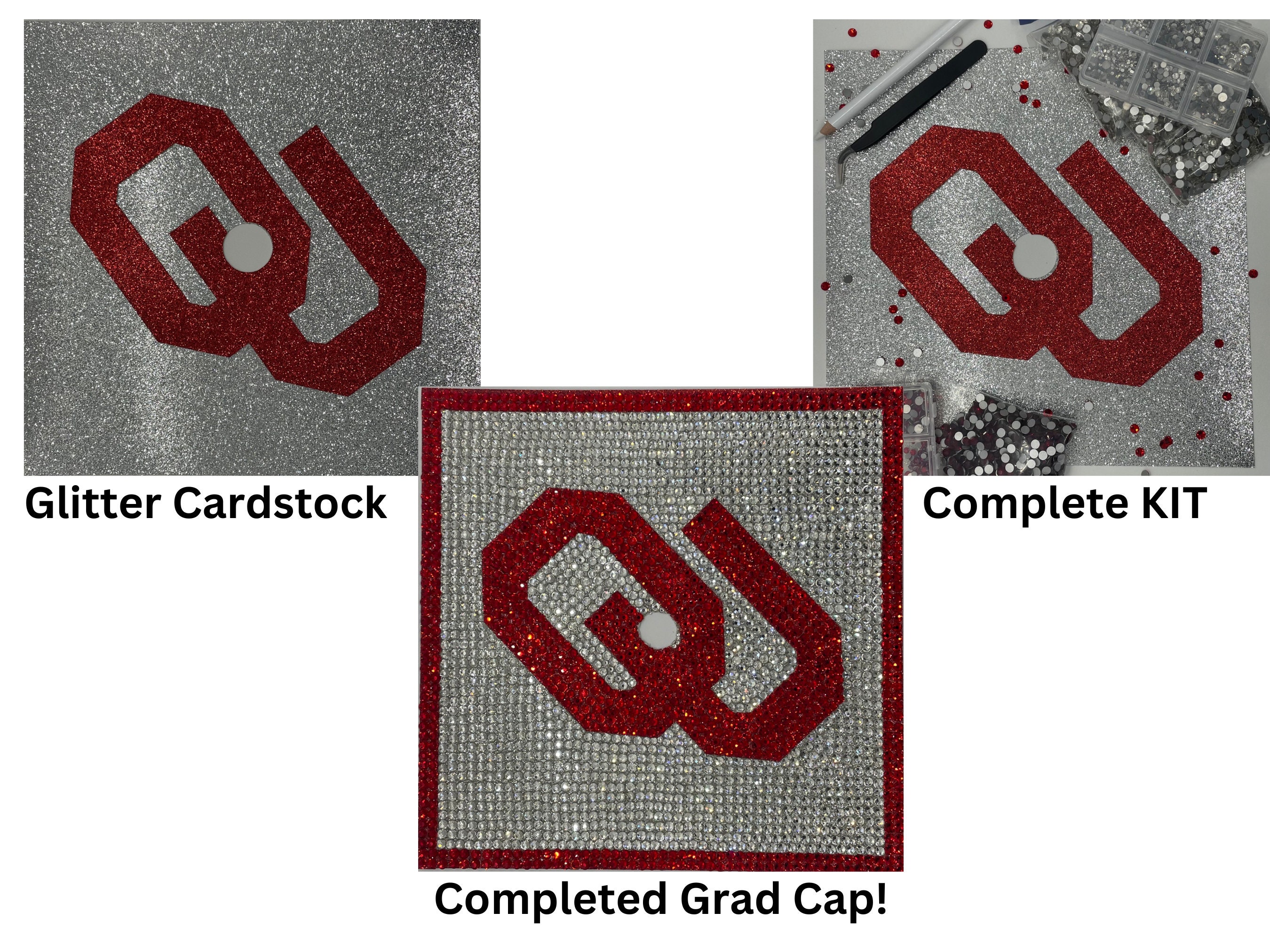 Grad Cap Craft Kit, Bling DIY Crystal Graduation Cap Topper Kit, Senior ...