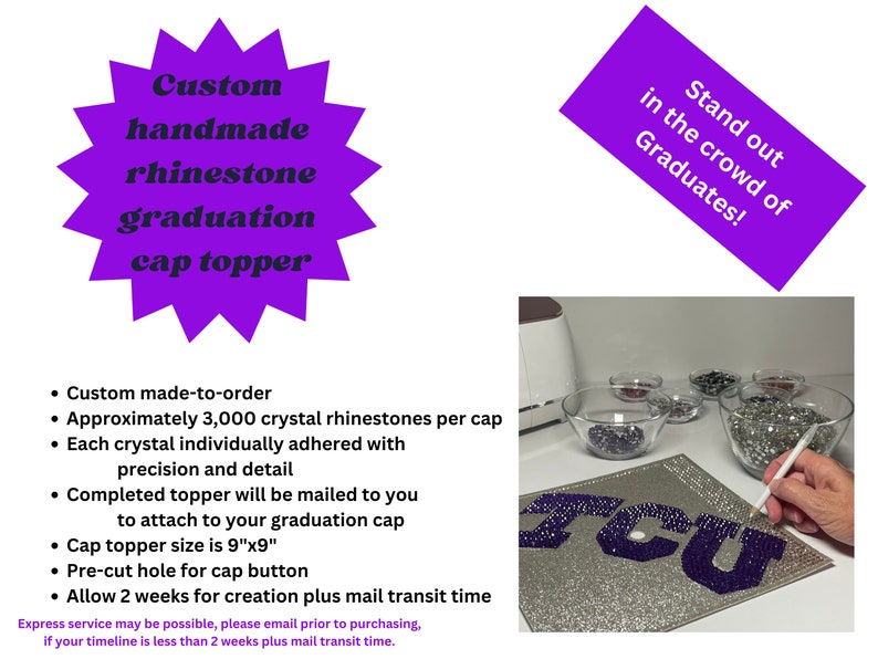 In My Graduation Era Graduation Cap Topper, Rhinestone, Crystal ...