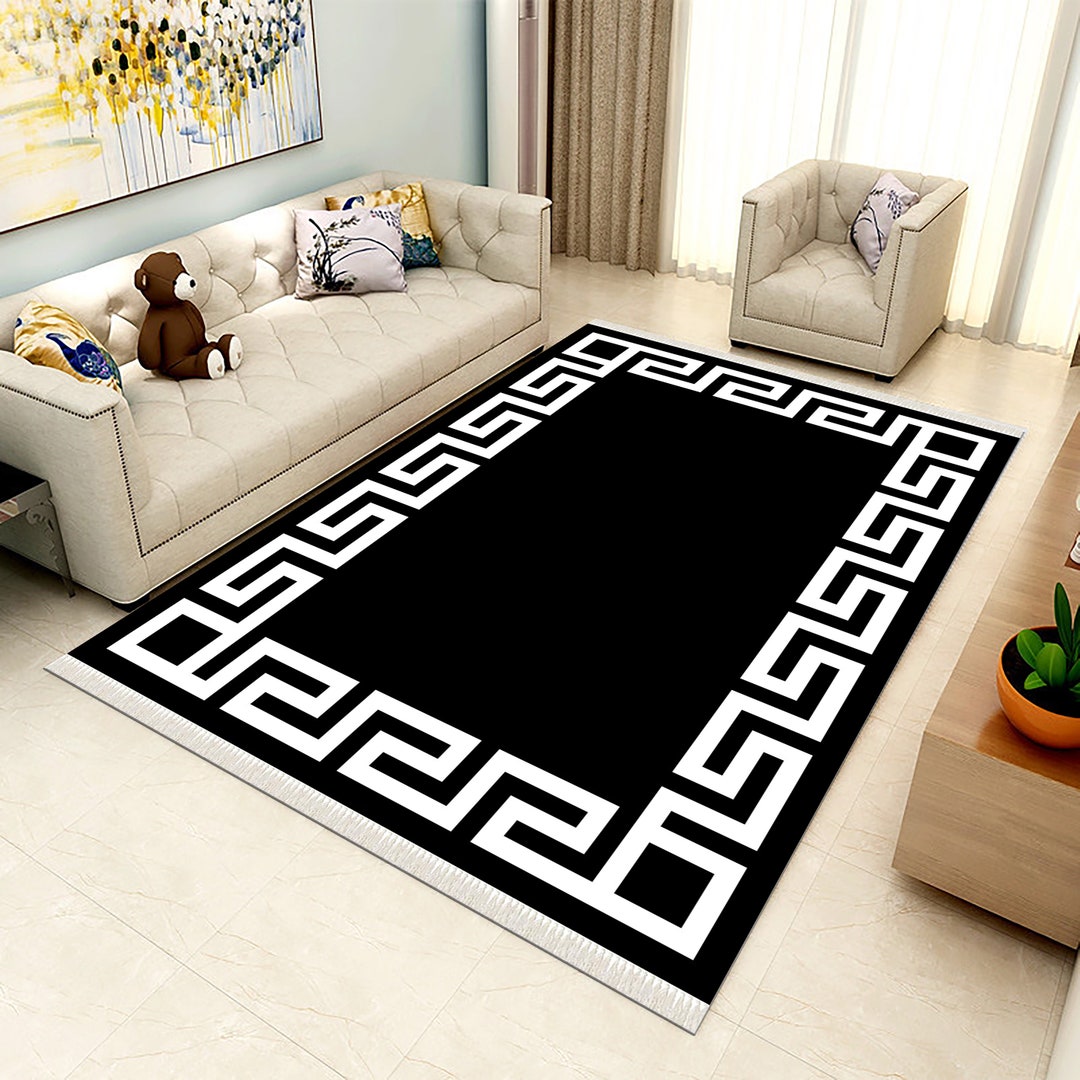 Greek Pattern Rug,greek Rug,geometric Rug,modern Rug,black Rug,colorful ...