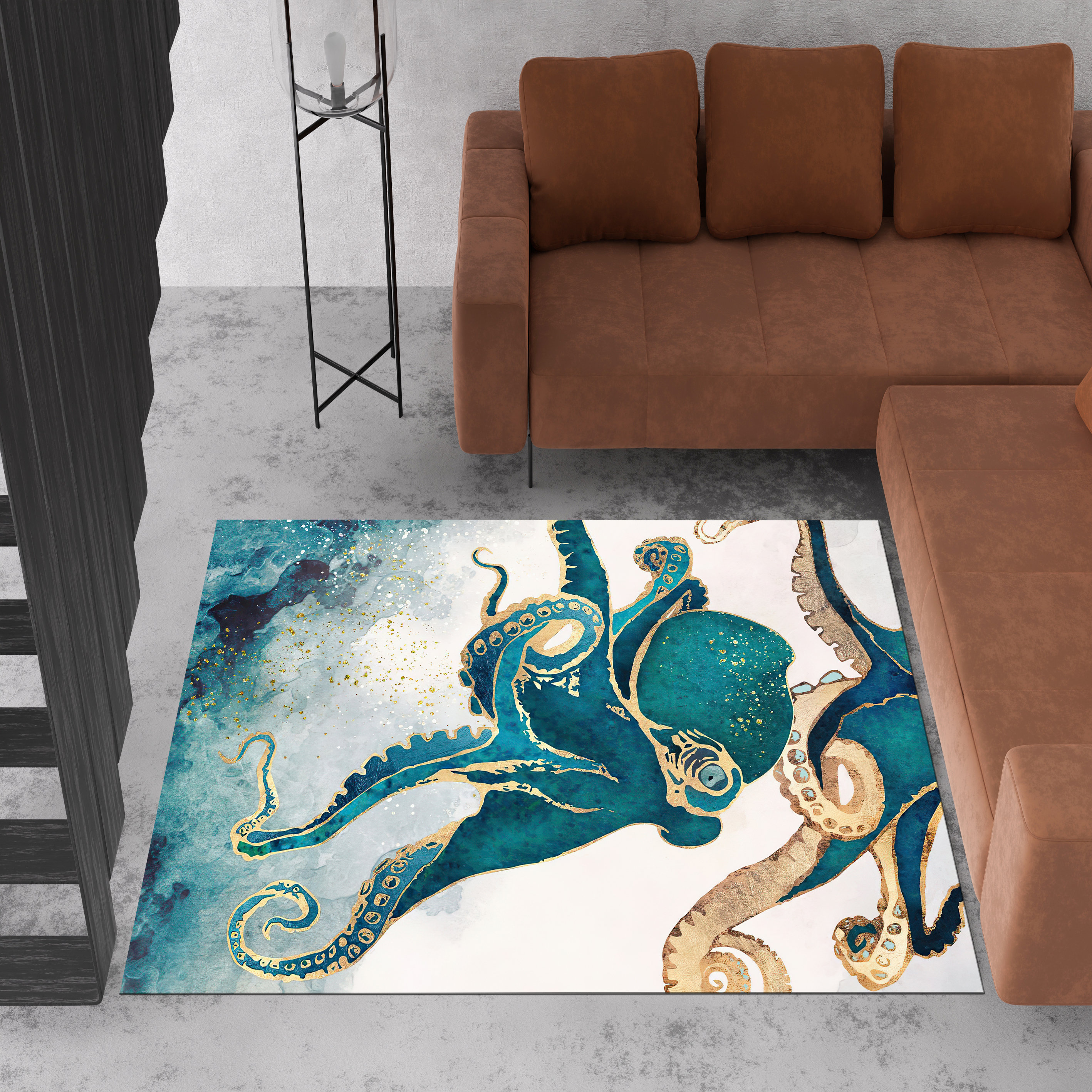 Octopus Rug,modern Rug,office Decor,animal Rug,machine Washable Rug ...