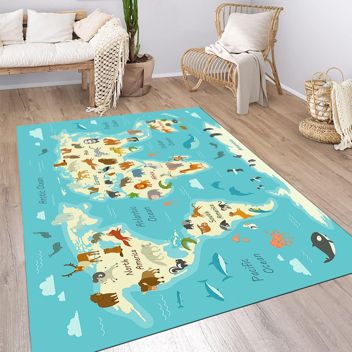 World Map Rug,education Rug,map Rug,world Map,design Pattern Rug ...