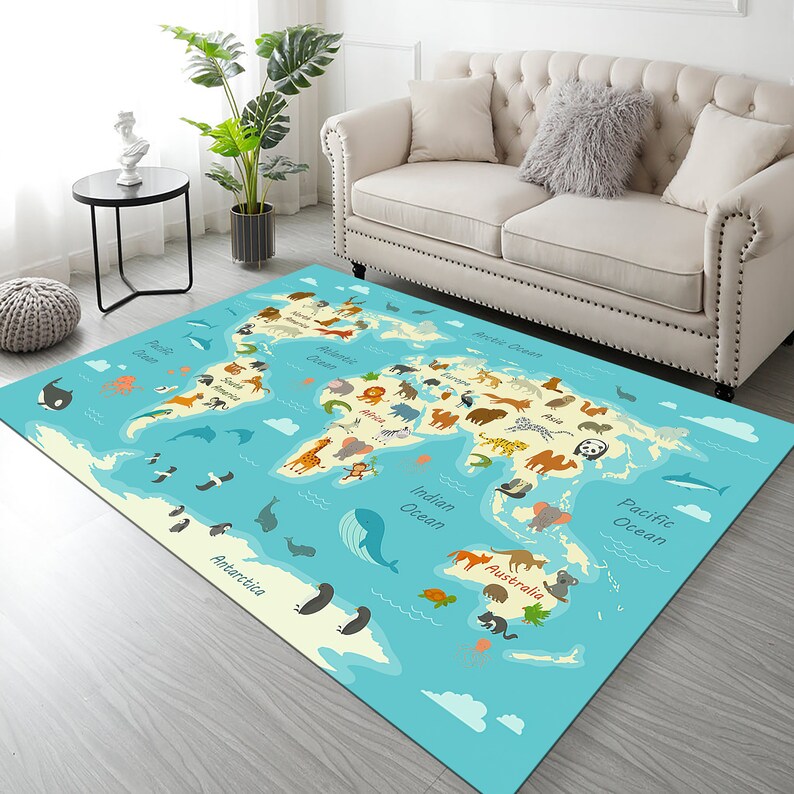 World Map Rug,education Rug,map Rug,world Map,design Pattern Rug ...