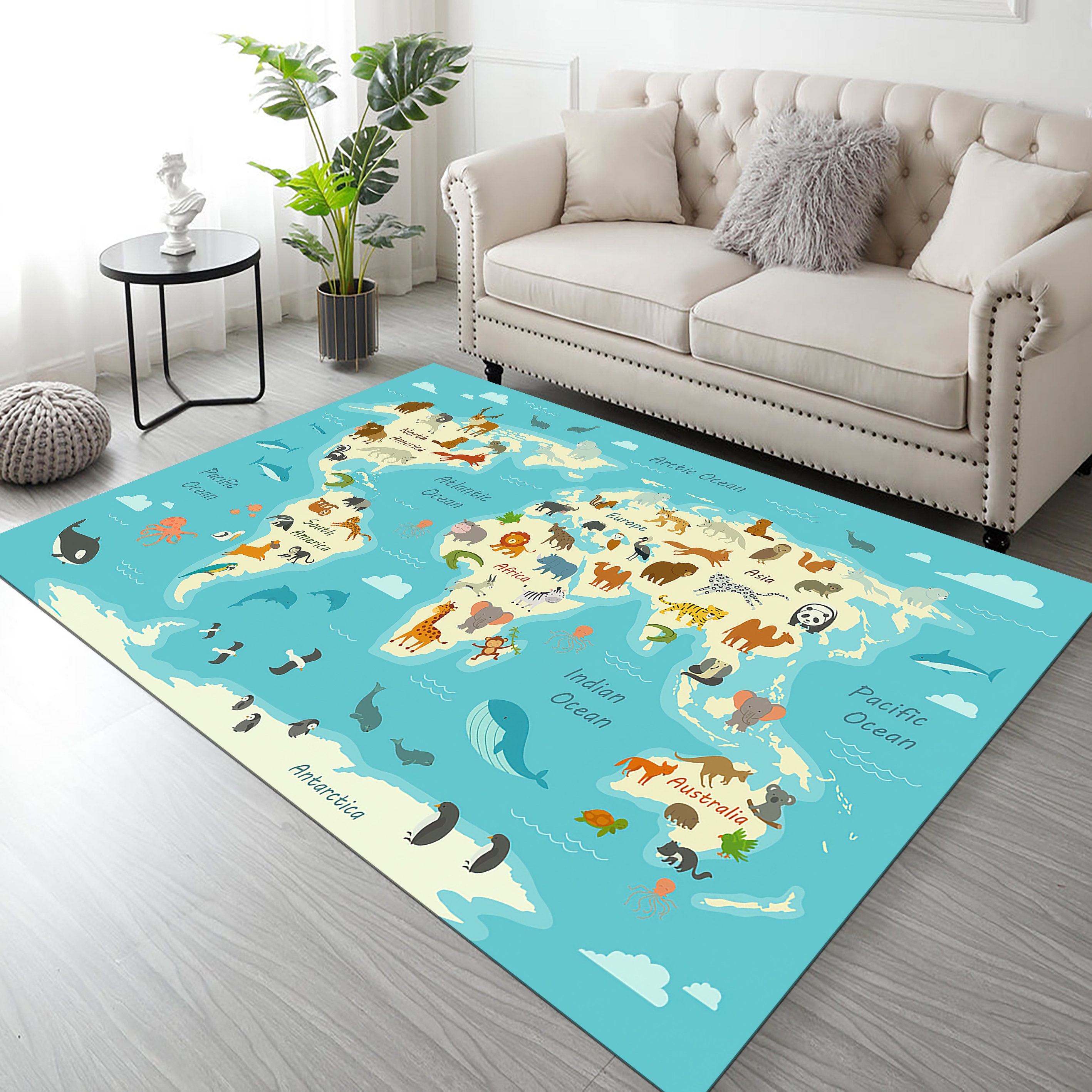 World Map Rug,education Rug,map Rug,world Map,design Pattern Rug ...