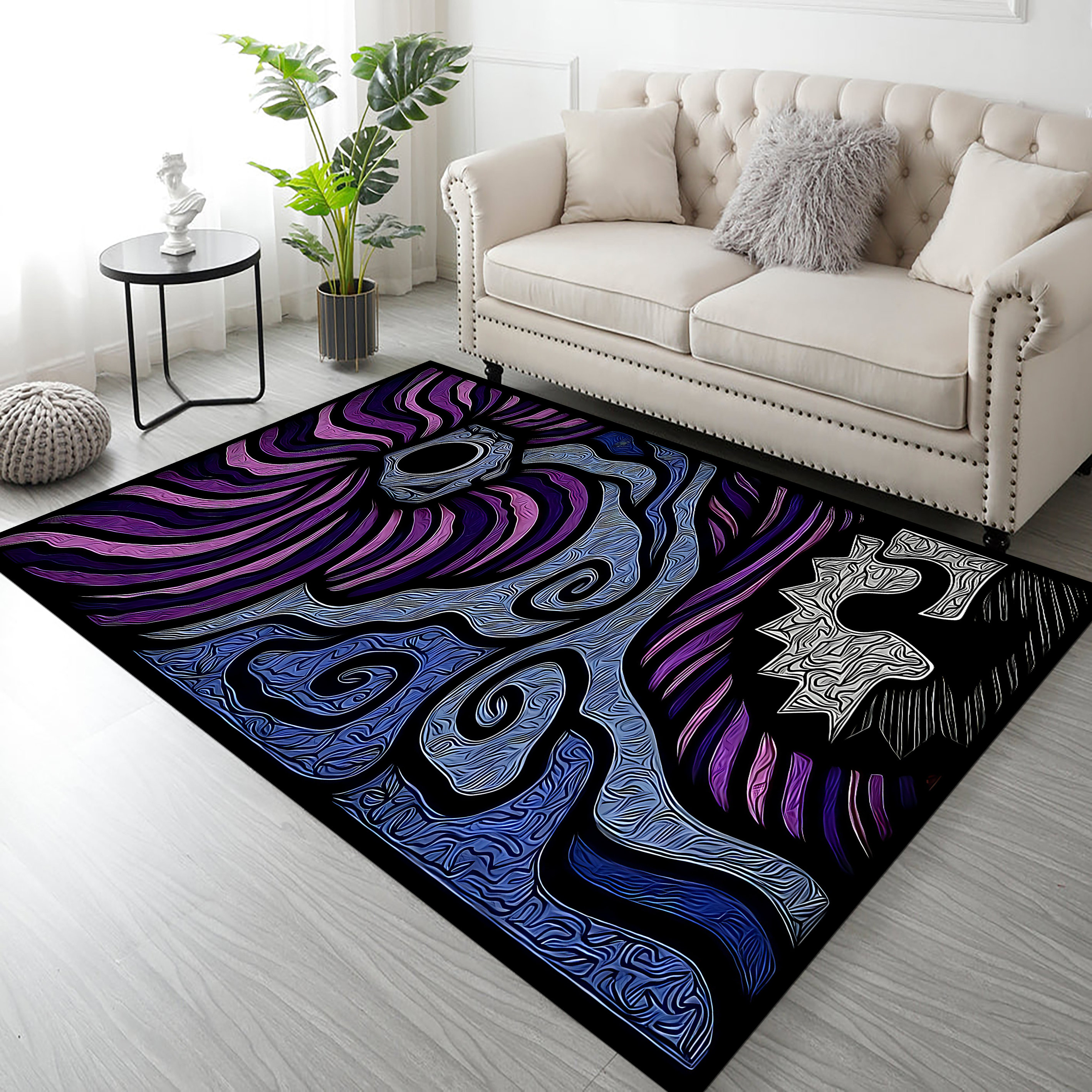 Psychedelic Rug,art Rug,living Room Rug,area Rug,drawing Carpet ,custom ...