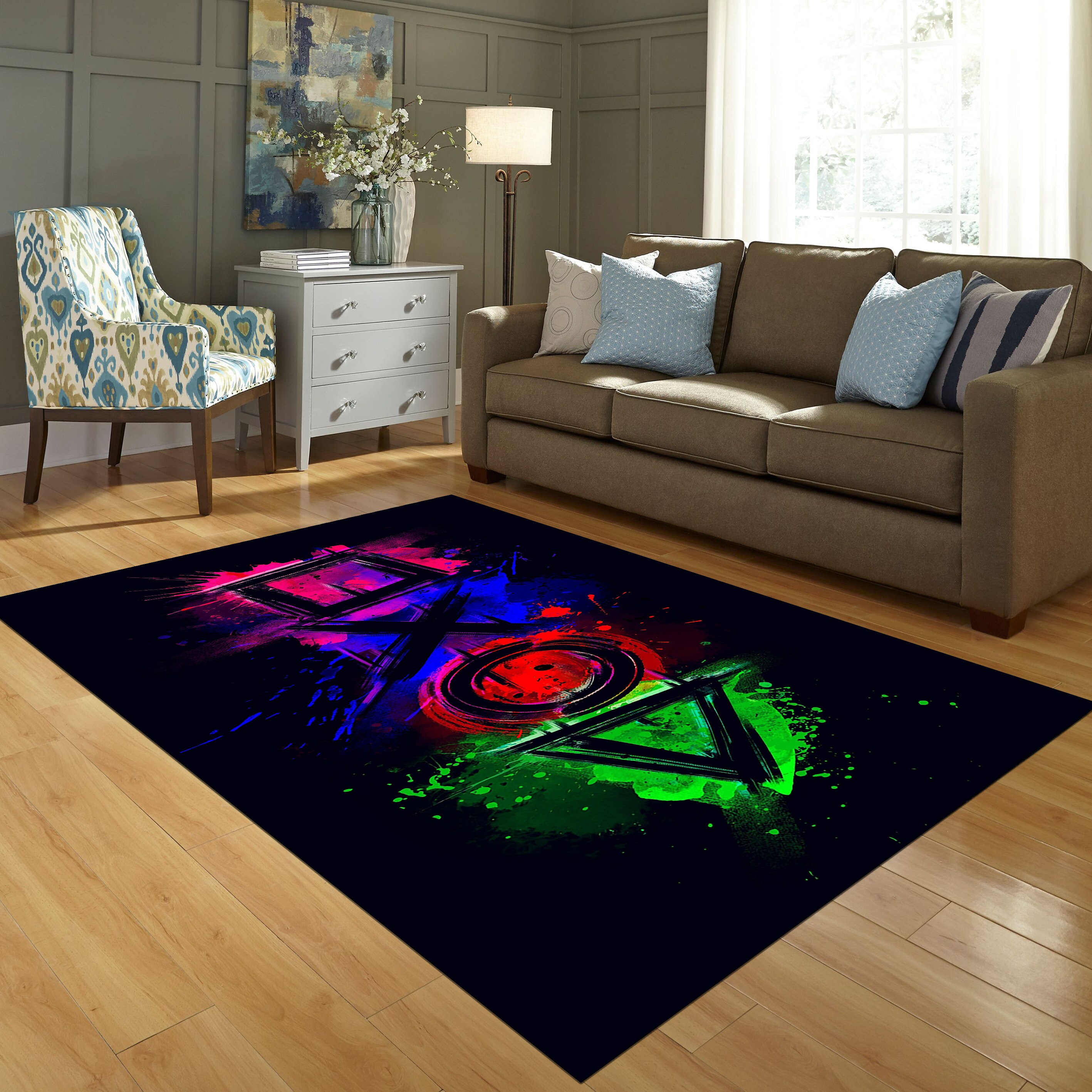 Joystick Pattern Rug,game Console Rug,awesome Rug,game Room Rug,home ...