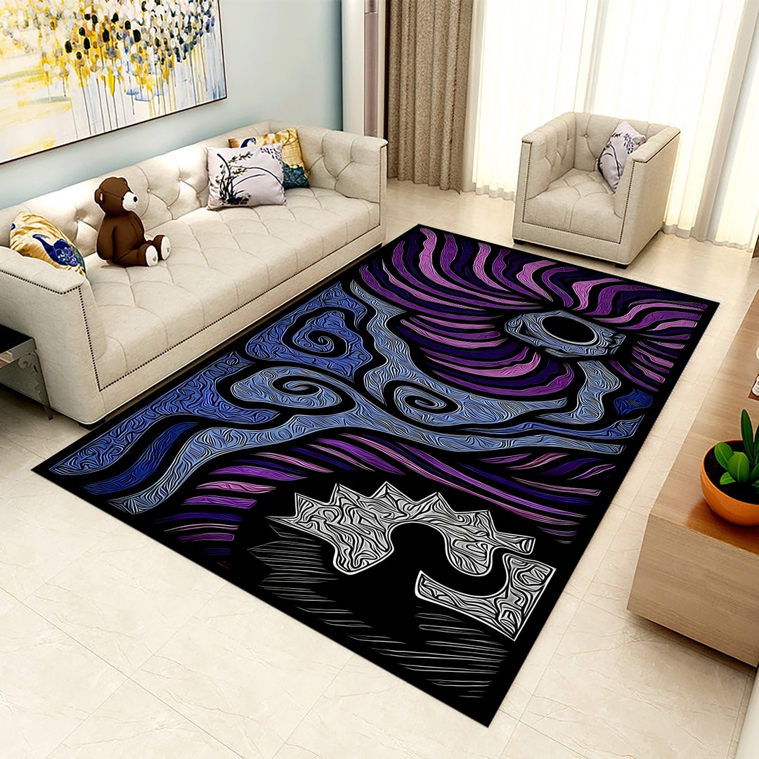Psychedelic Rug,art Rug,living Room Rug,area Rug,drawing Carpet ,custom ...