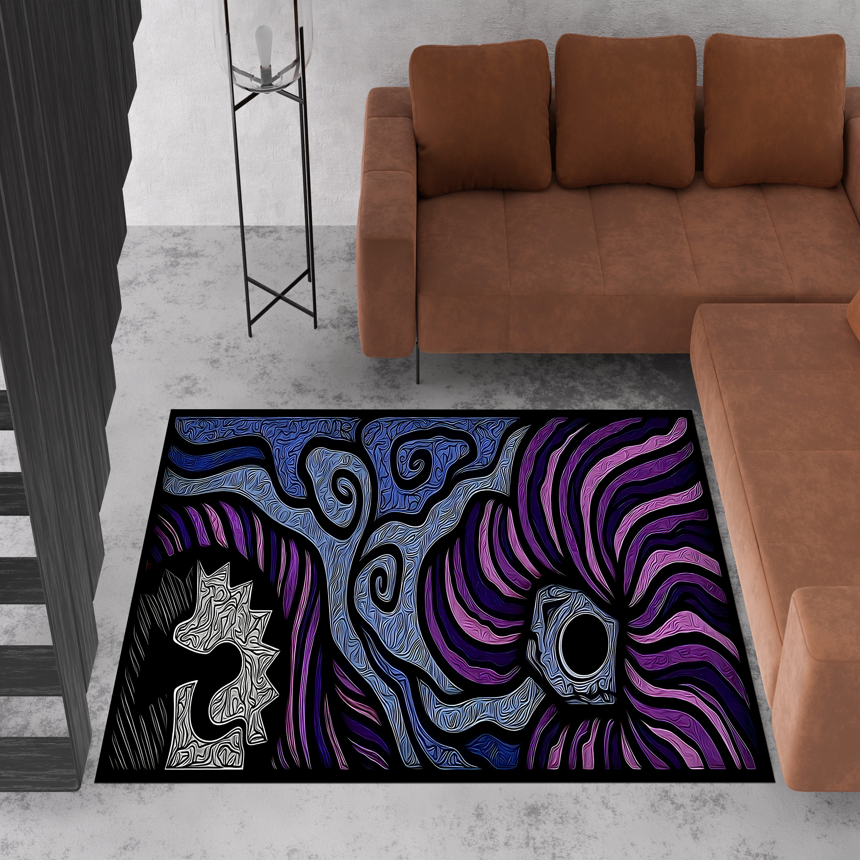 Psychedelic Rug,art Rug,living Room Rug,area Rug,drawing Carpet ,custom ...