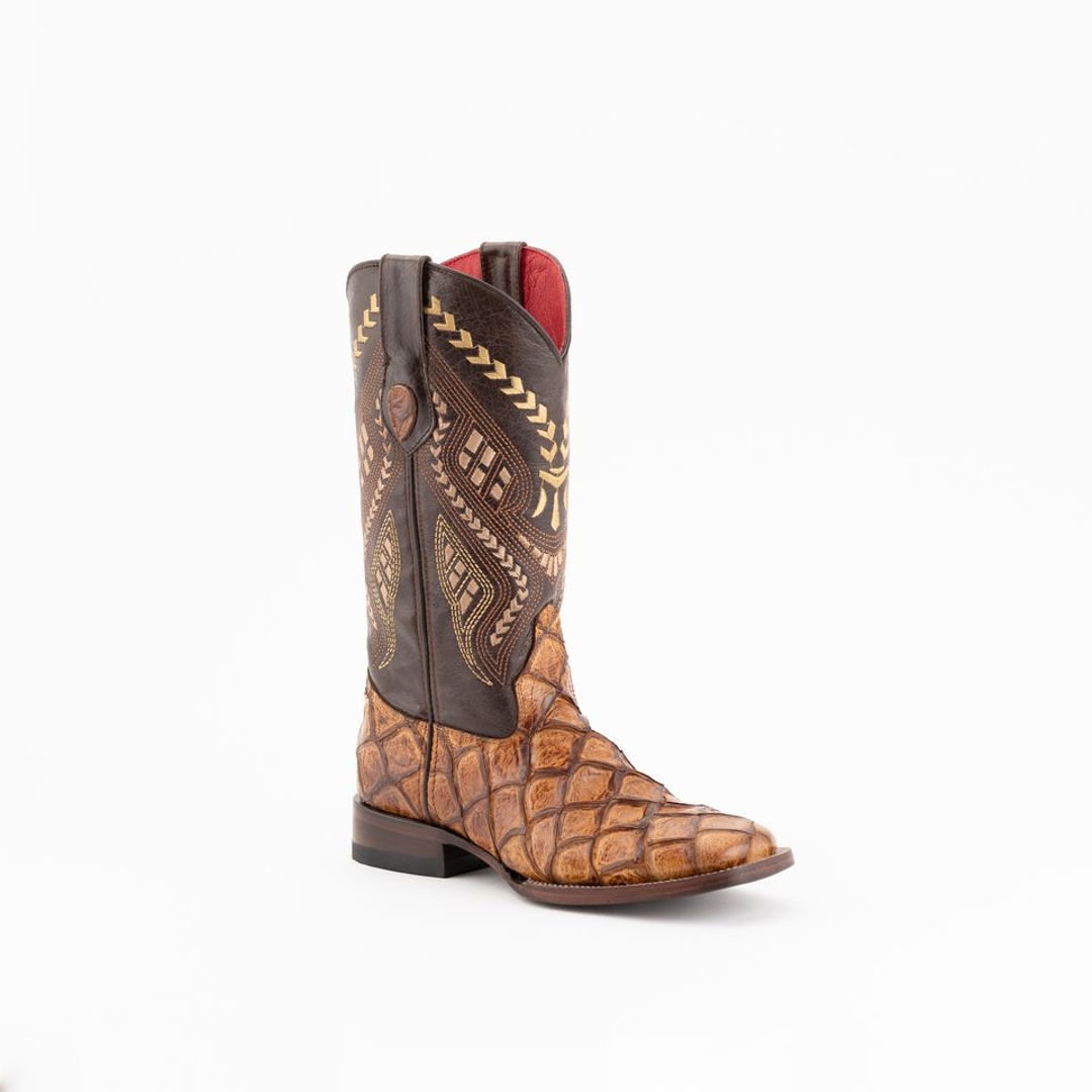 Women's Ferrini Bronco Pirarucu Print Boots Handcrafted - Etsy