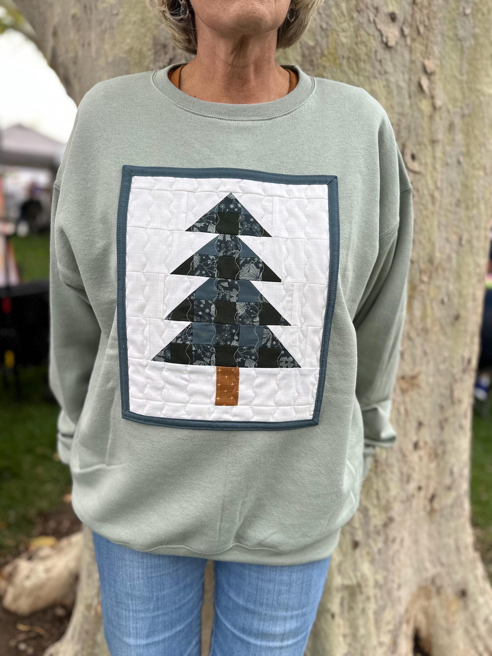 Holiday Tree Quilt Block Sweatshirt - Etsy