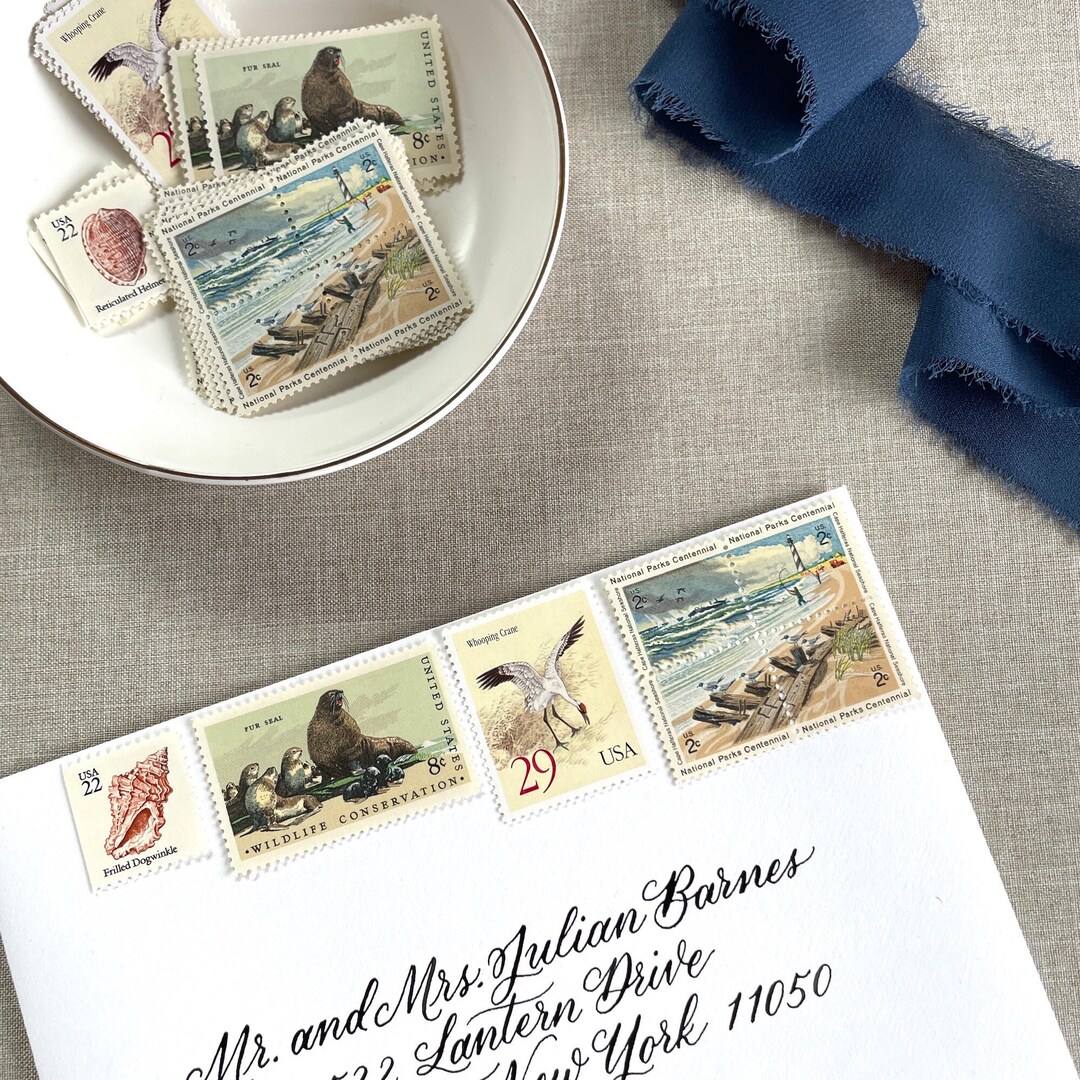 Vintage Unused Beach Postage Set 1 Oz. / for 10 Letters / Seashell USPS ...
