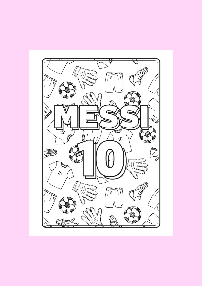 Messi Inter Miami Coloring Pages Digital Files - Etsy