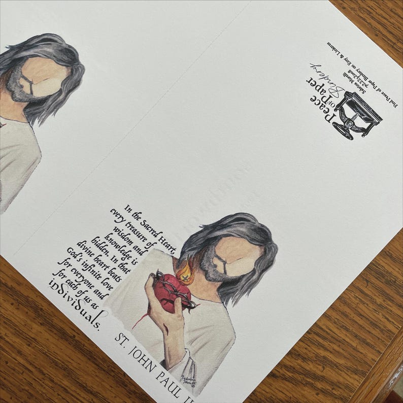 Sacred Heart of Jesus Printable Notecards - Etsy