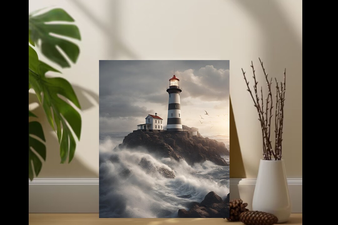 Lighthouse Wall Art, Lighthouse Poster, Coastal Art Decor for Home ...