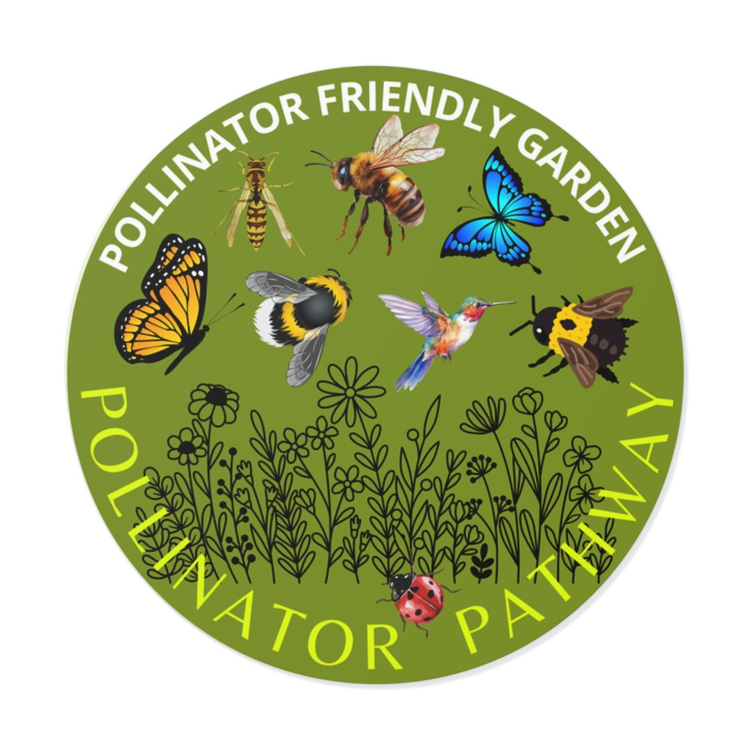 Pollinator Friendly Round Vinyl Stickers, Pollinator Pathway Sticker ...