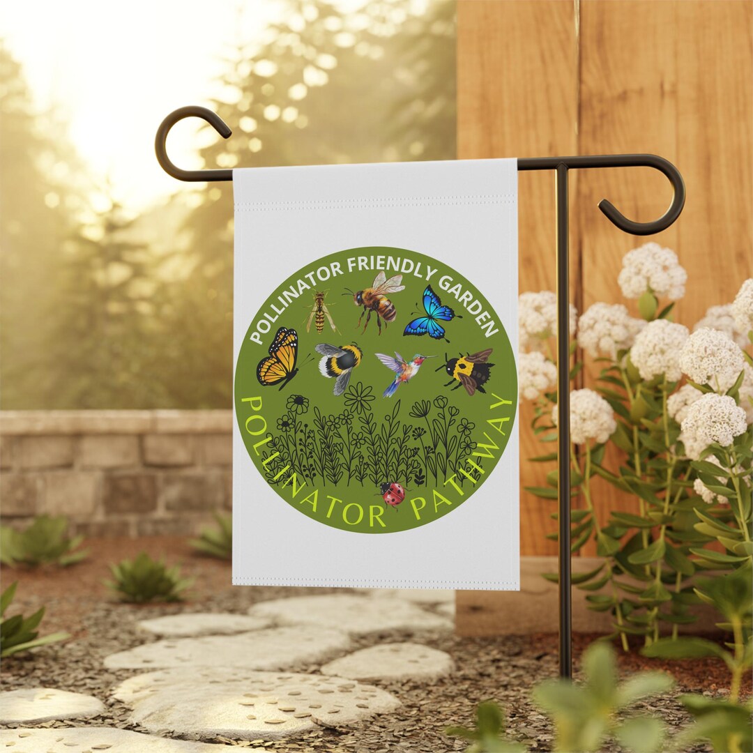 Garden Banner, Pollinator Friendly Sign, Bee Lover Banner, Floral Save ...
