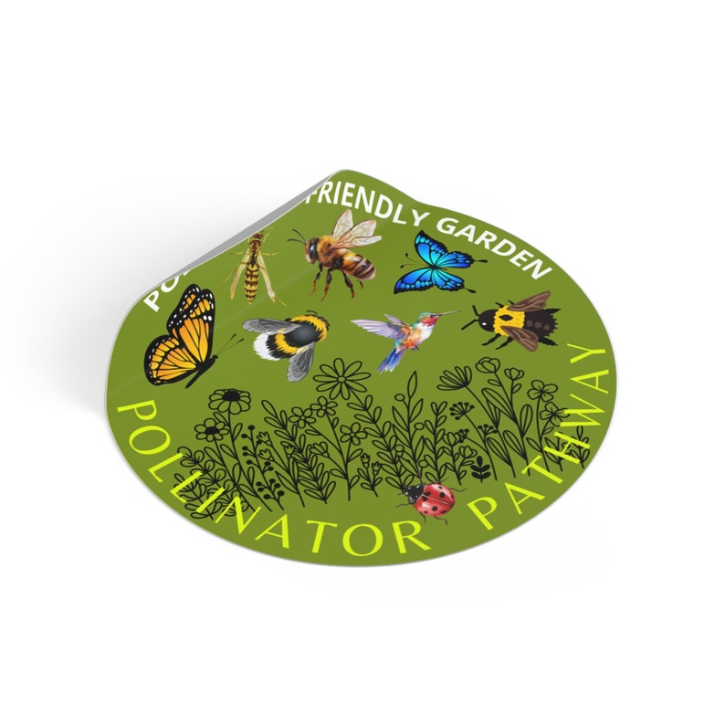 Pollinator Friendly Round Vinyl Stickers, Pollinator Pathway Sticker ...