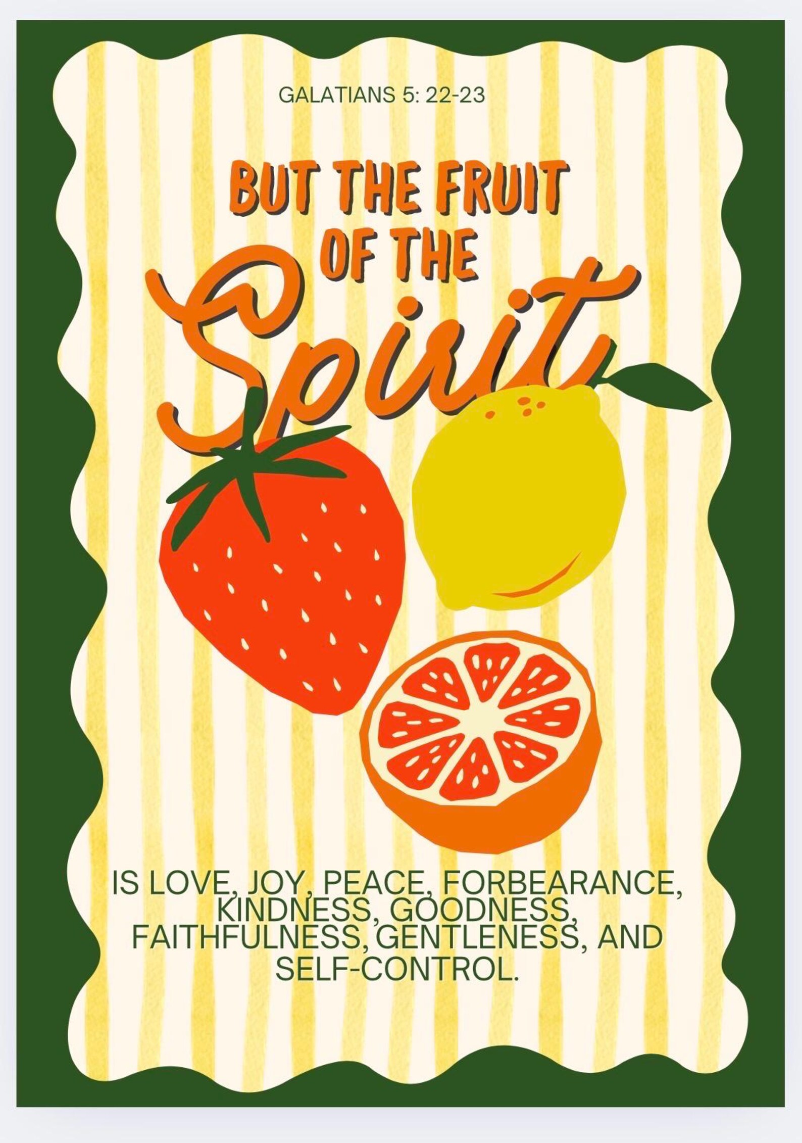 Fruits of the Spirit, Galatians 5:22-23, Digital Download PDF - Etsy