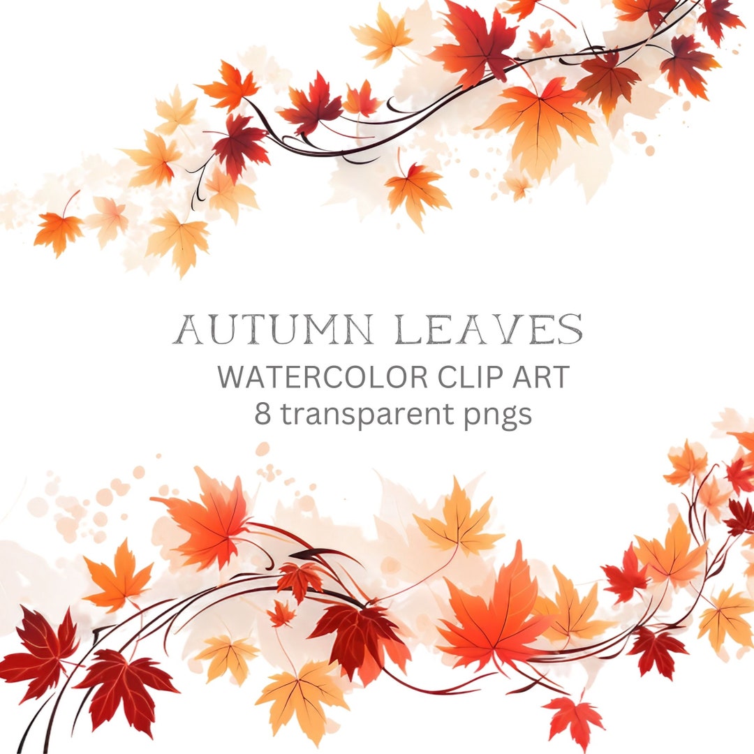 Autumn Leaves Watercolor Clipart - Fall Leaves Clipart - Bohemian ...