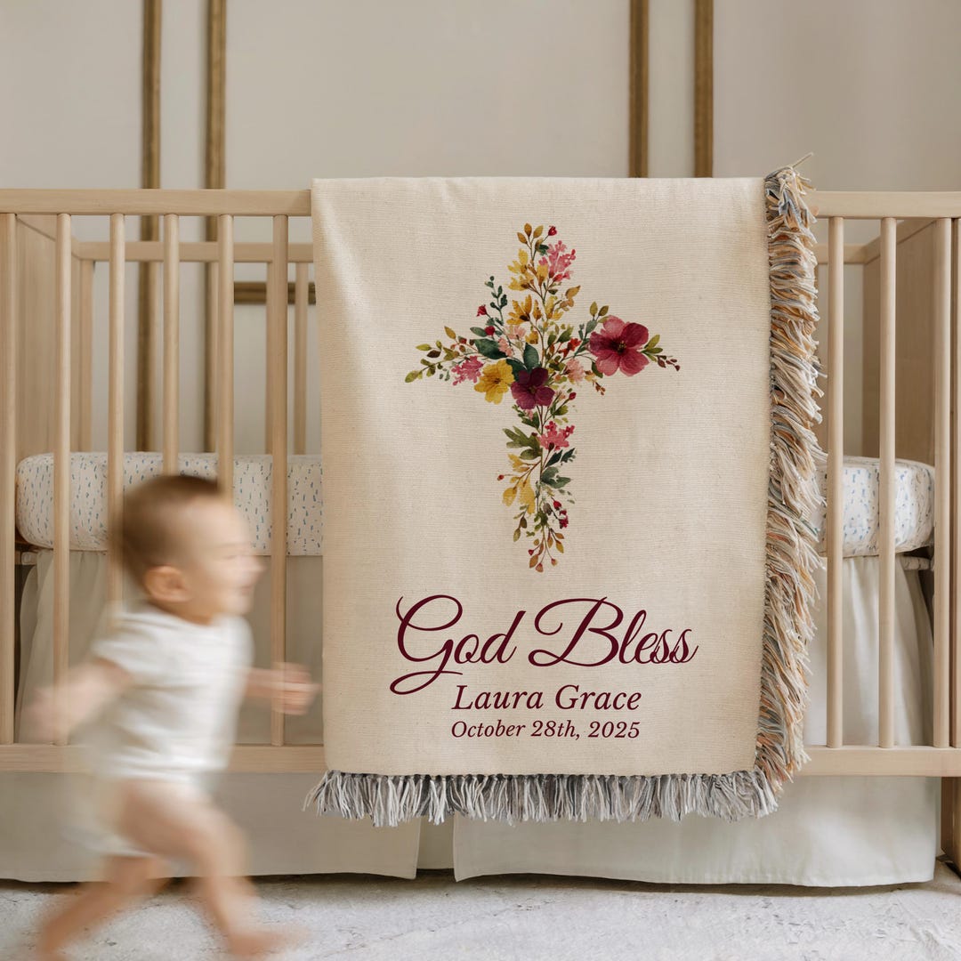 Custom Baptism Baby Blanket Baptism Christening Blanket for Girl Custom ...