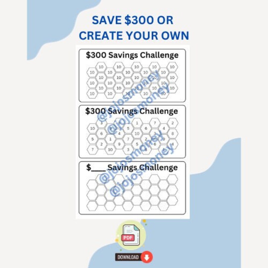 Savings Challenge Save 300 - Etsy