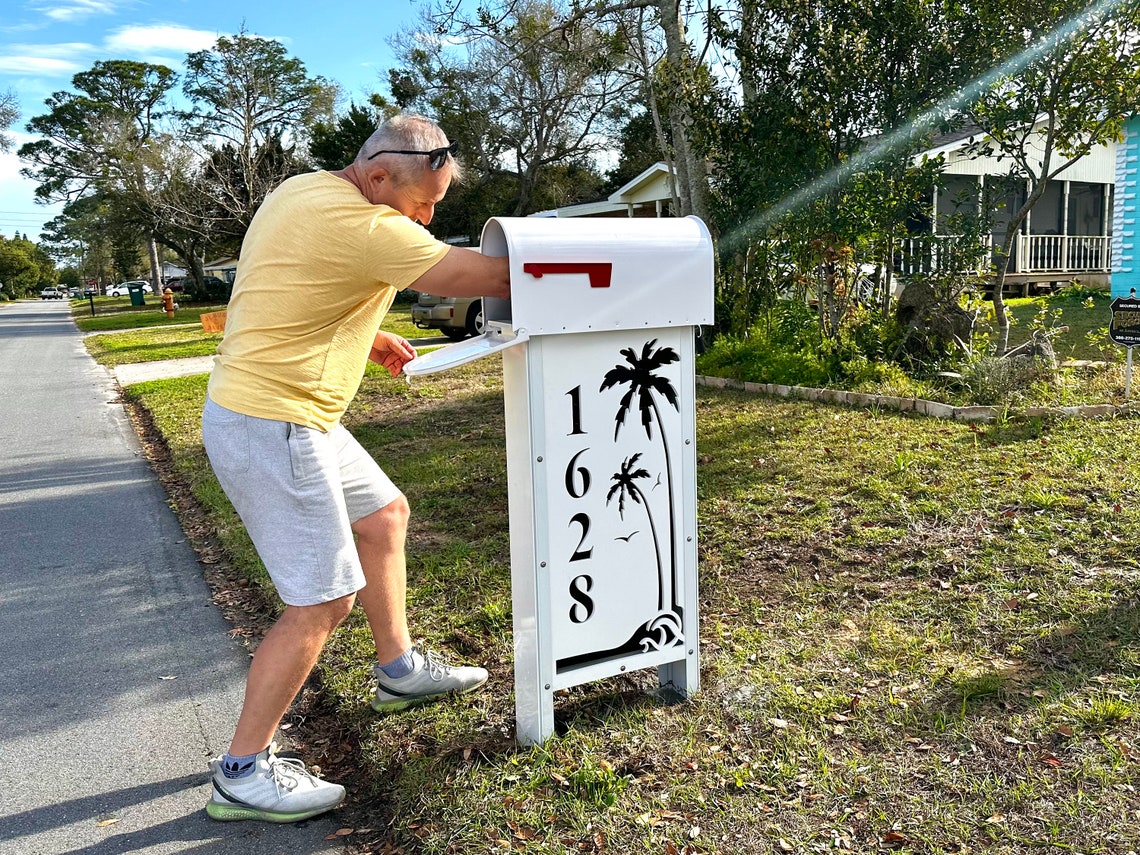 Modern Mailbox Rust-resistant Custom Design With Solar Lights Curb ...