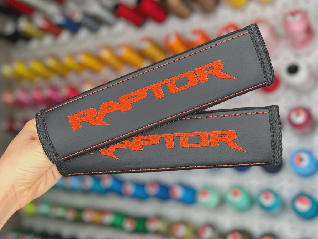 Seat Belt Covers for Raptor • Personalized Logo • Code Orange ...