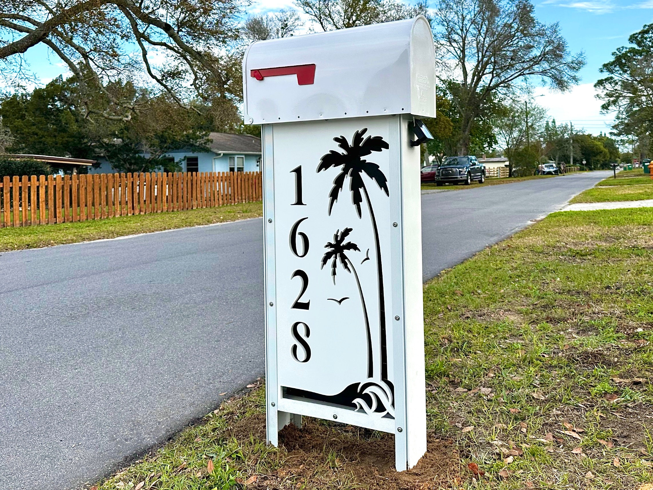 Modern Mailbox Rust-resistant Custom Design With Solar Lights Curb ...