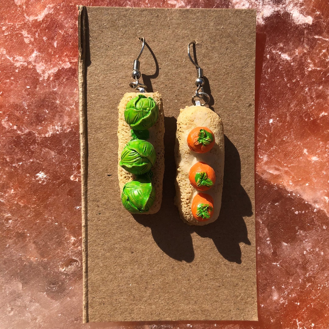 Carrot and Cabbage Vegetable Rows Dangle/drop Earrings - Etsy