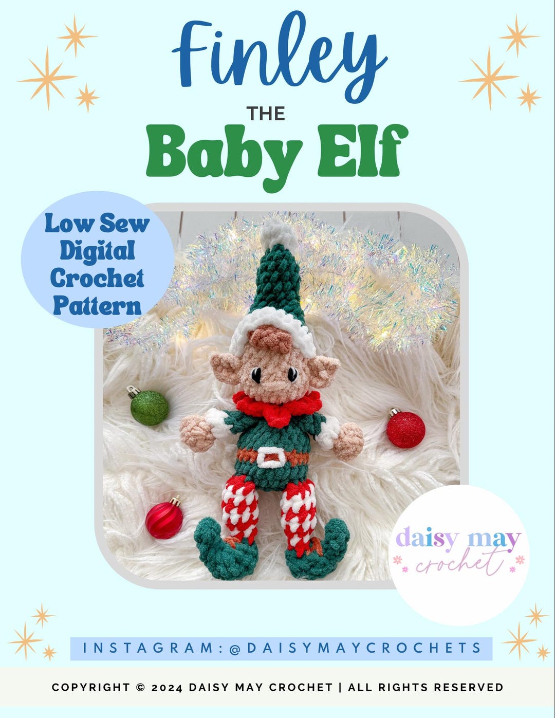 Finley the Baby Elf Crochet Pattern: Low Sew Amigurumi (PDF Pattern) - Etsy
