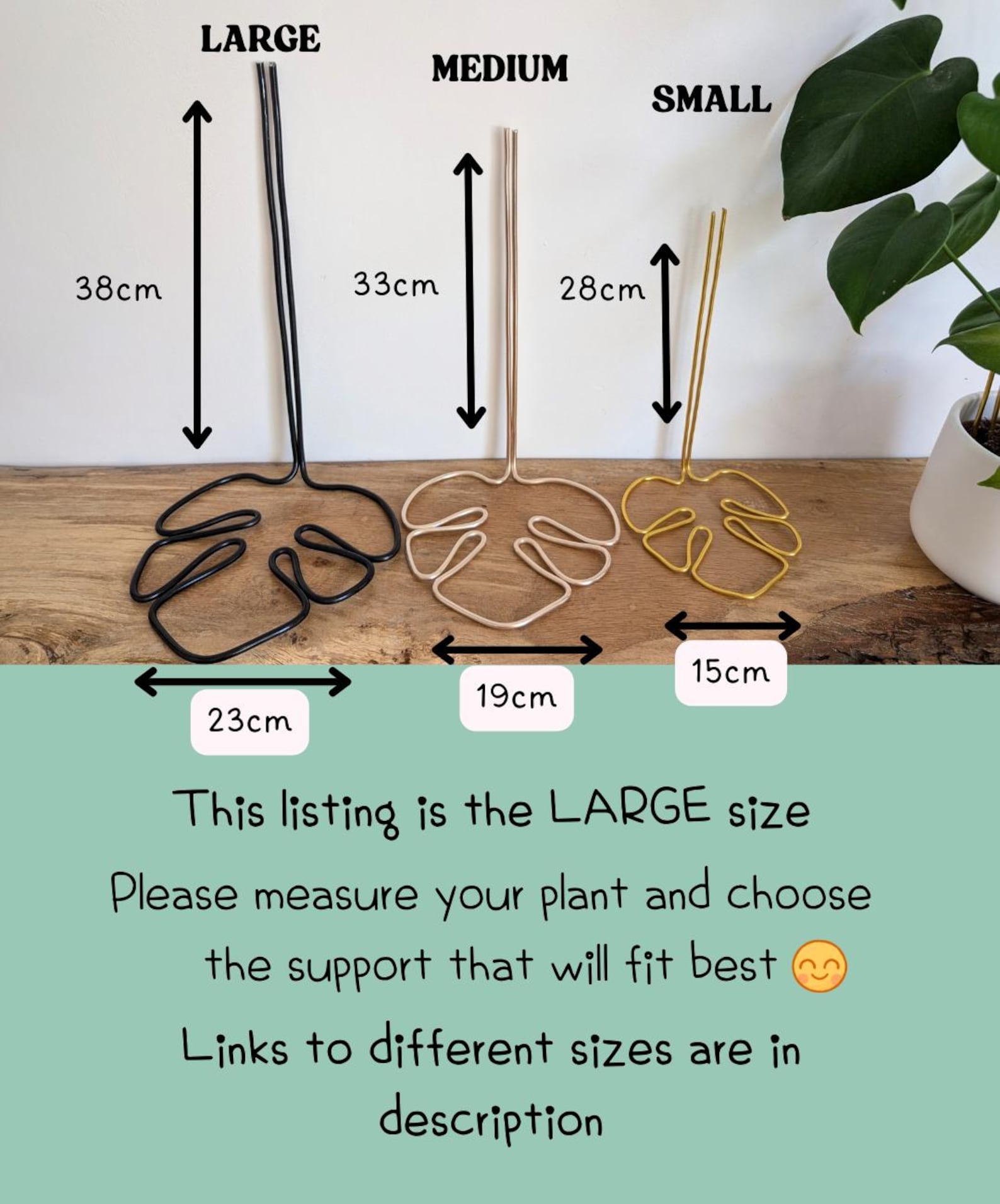 LARGE Monstera Shaped Plant Support - Variety of Colours - Etsy