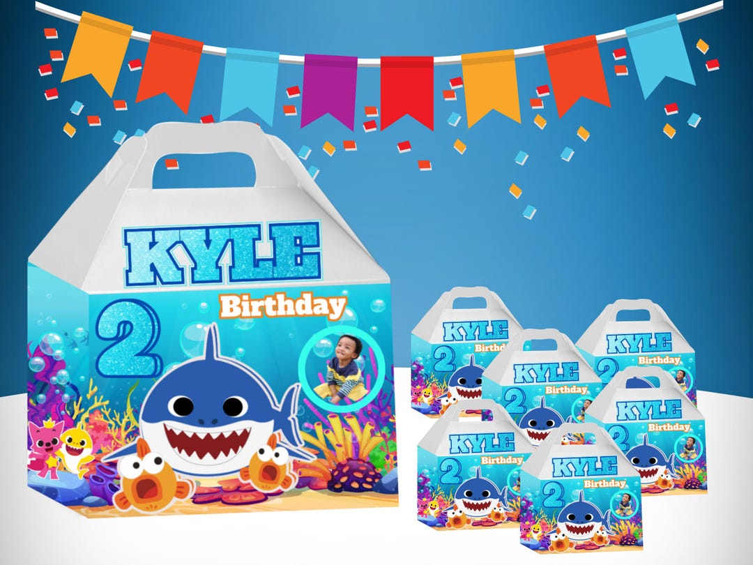 Baby Shark 3D Gable Favor Box – Custom Birthday Treat & Candy Boxes for ...