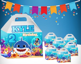 Baby Shark 3D Gable Favor Box – Custom Birthday Treat & Candy Boxes for ...