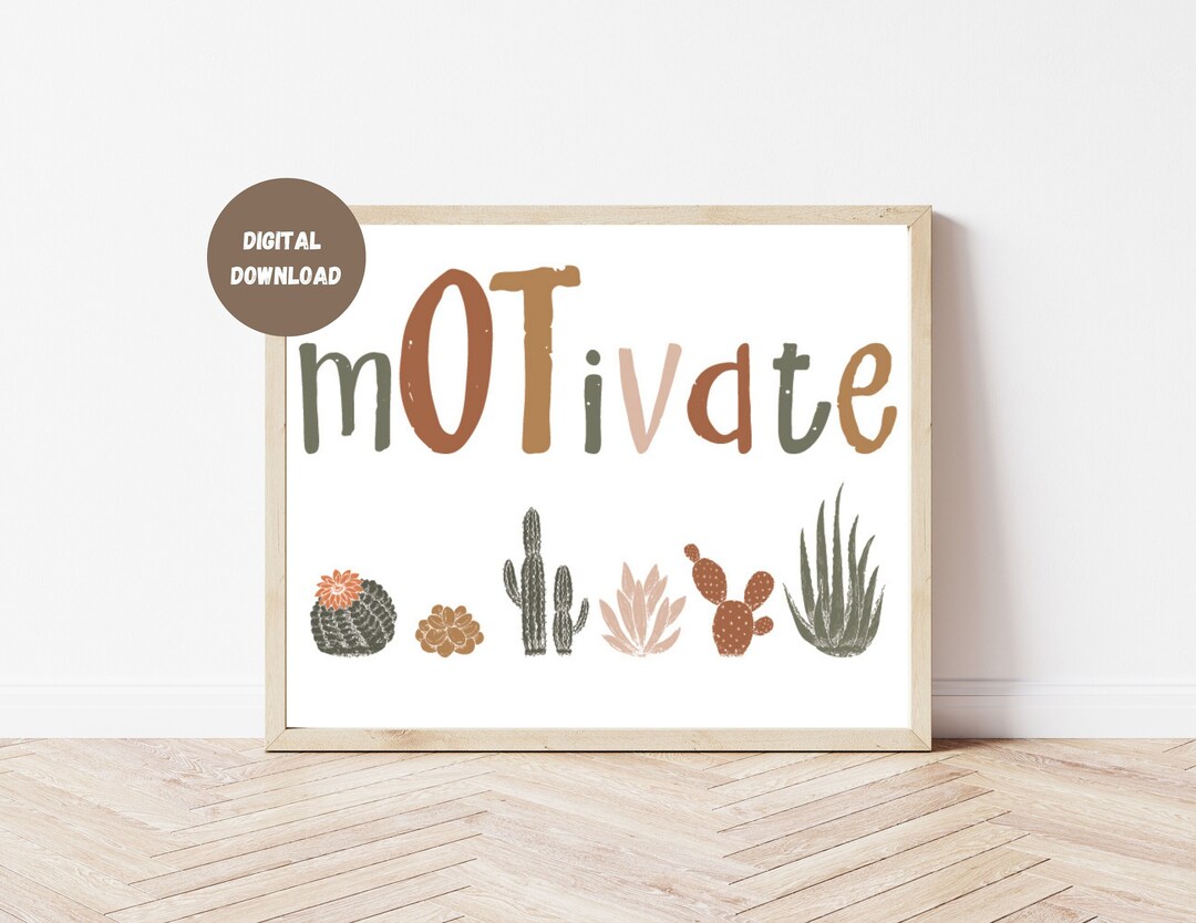 Boho Motivate Poster, Boho Occupational Therapy Poster, OT Art - Etsy