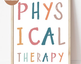 Personalized Physical Therapy Print, Physical Therapy Sign, Neutral PT ...