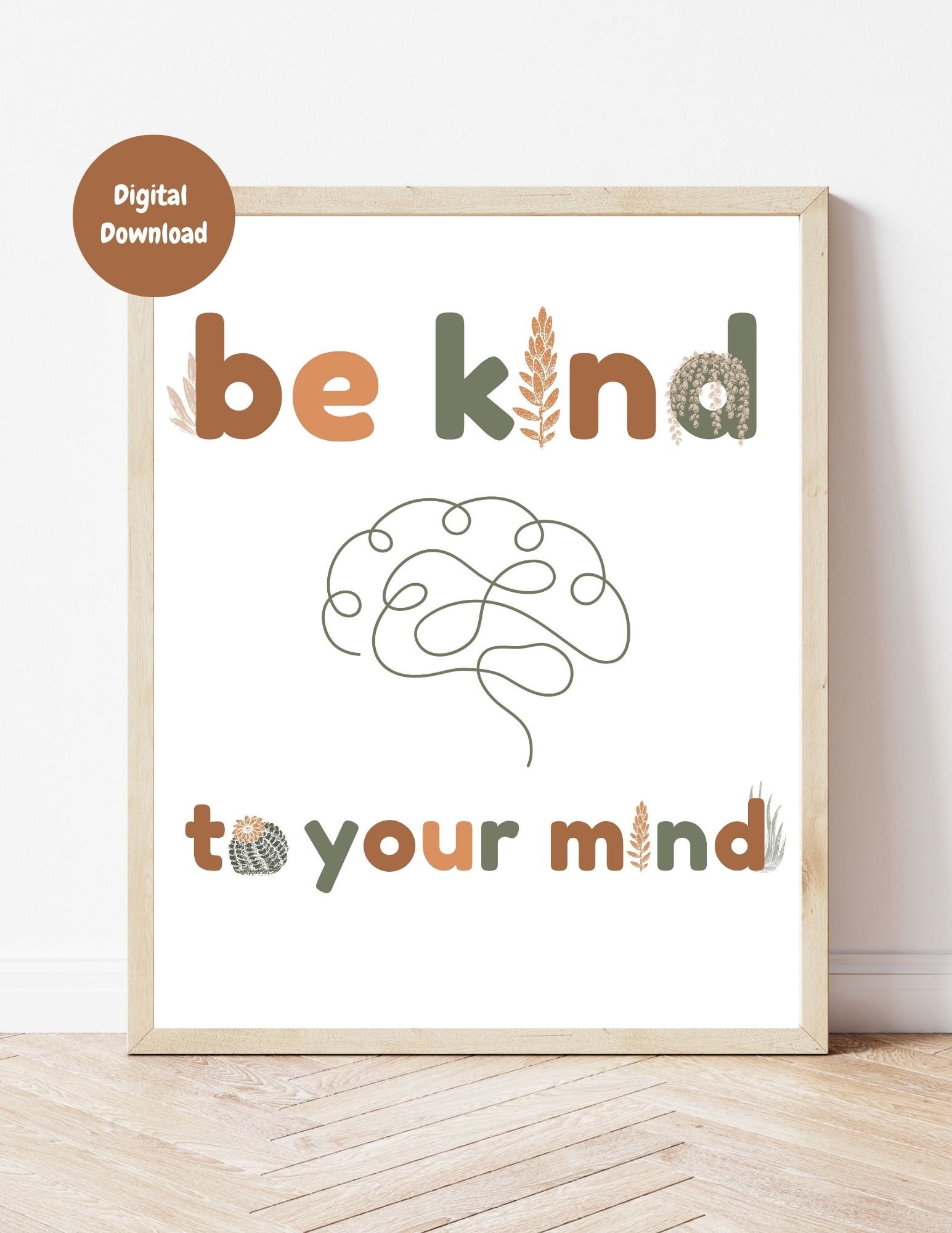Be Kind to Your Mind Poster, Mental Health Poster, Wellness Poster - Etsy