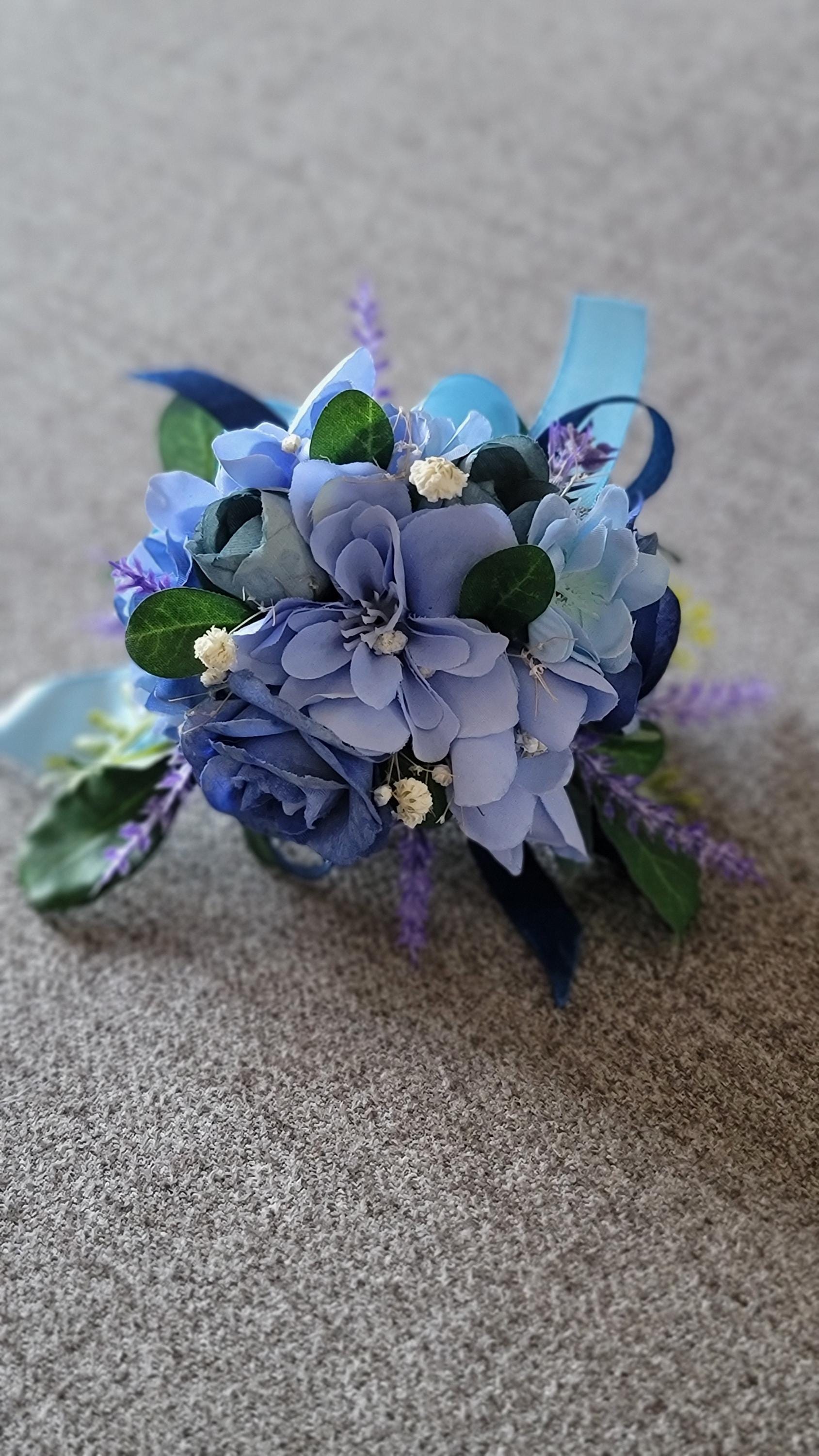Something Blue Wrist Corsage,wedding Corsage,prom Corsage,artificial ...
