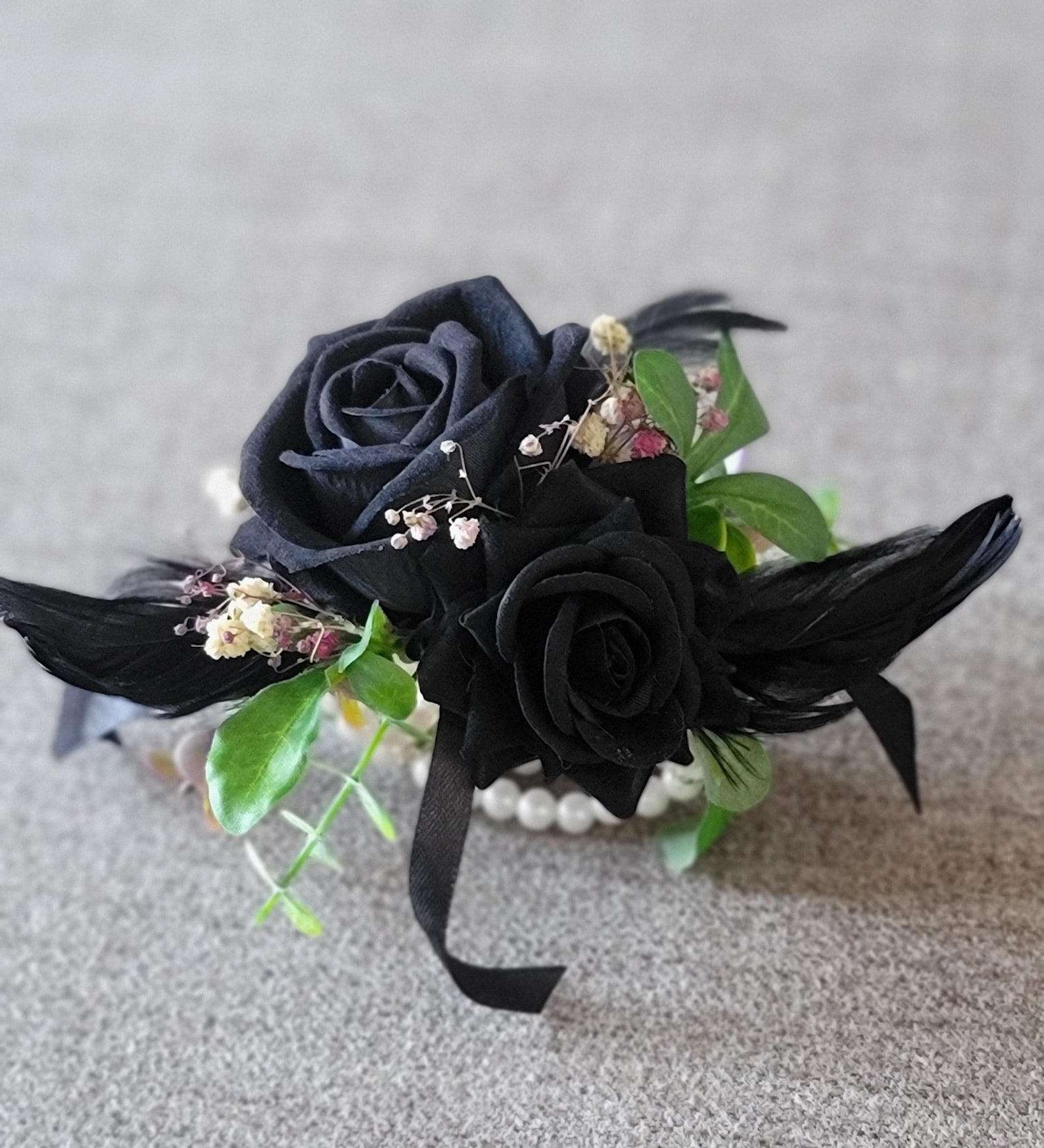 Gothic Black Rose,wedding Corsage,prom Wrist Corsage,corsage for Wrist ...