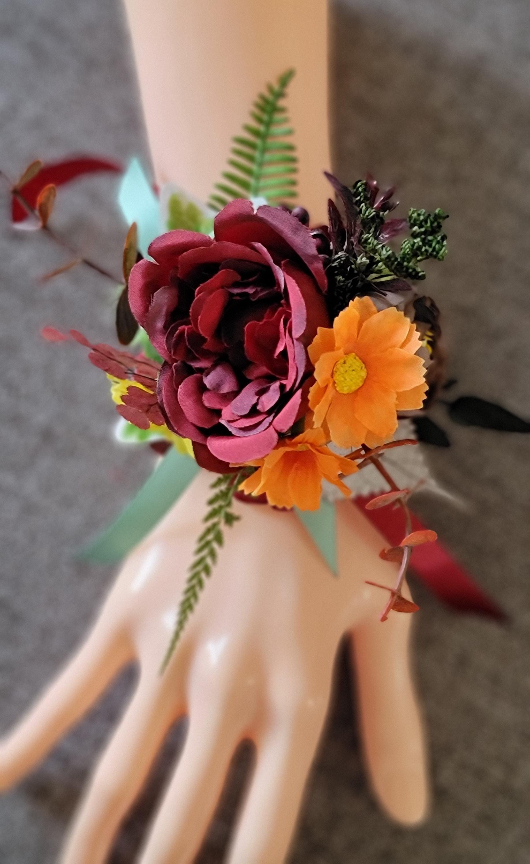 Autumn Colours Wrist Corsage,corsage for Wrist,prom Wrist Corsage,fall ...