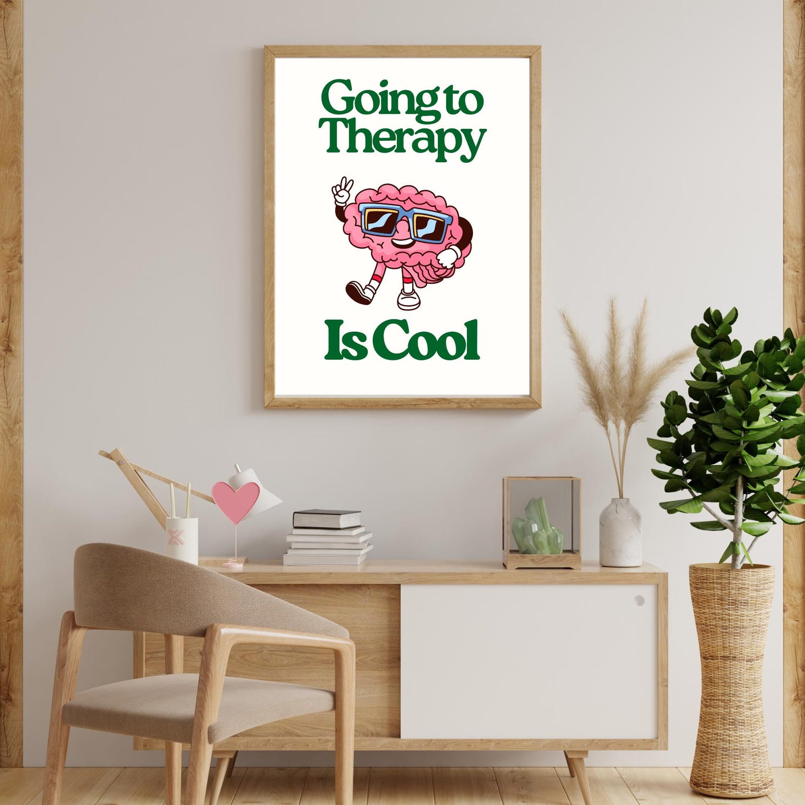 Retro Therapy is Cool Poster, Therapy Office Decor, Counselor Office ...